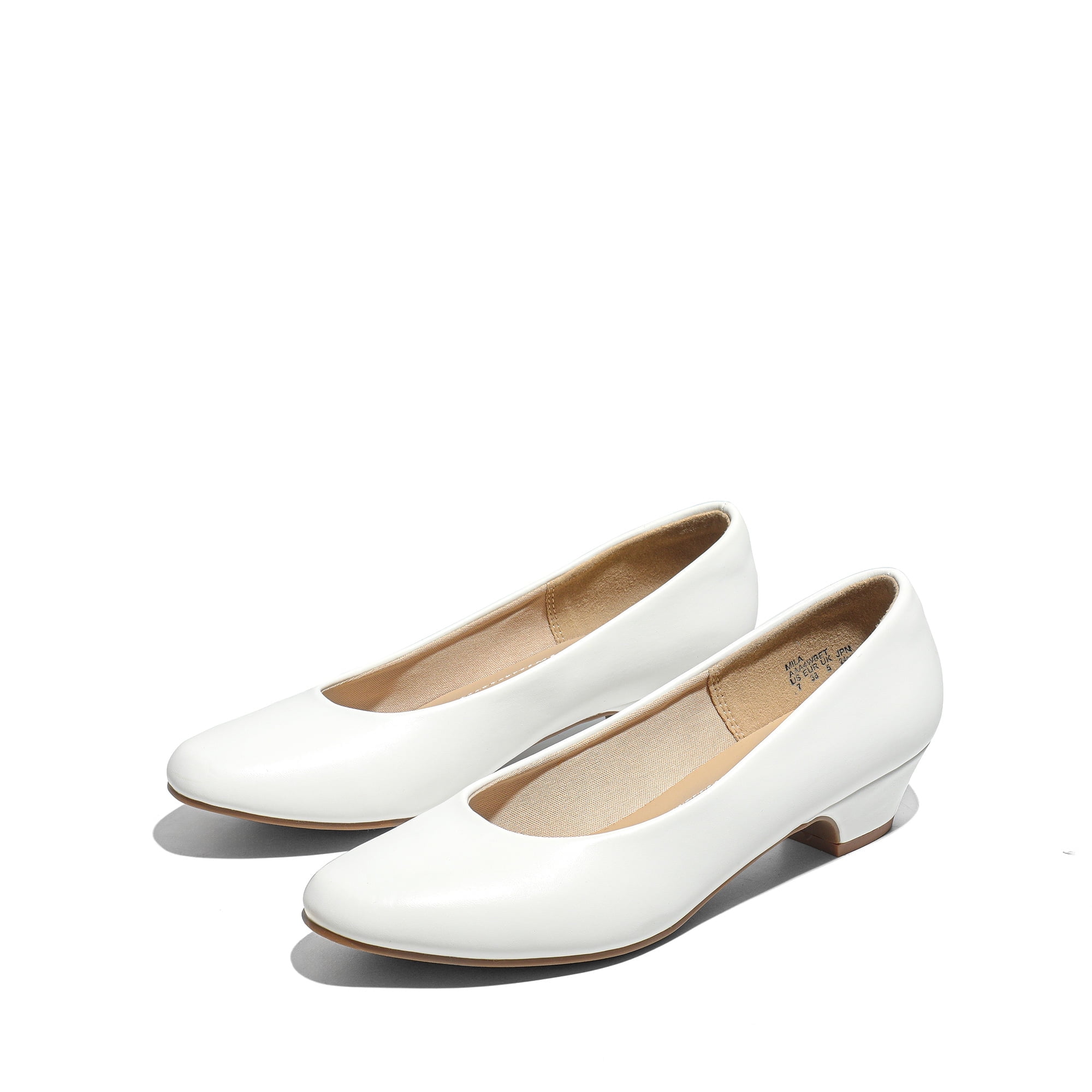 Dream Pairs Women Fashion Heel Pump Shoes Low Chunky Slip On Round Toe ...