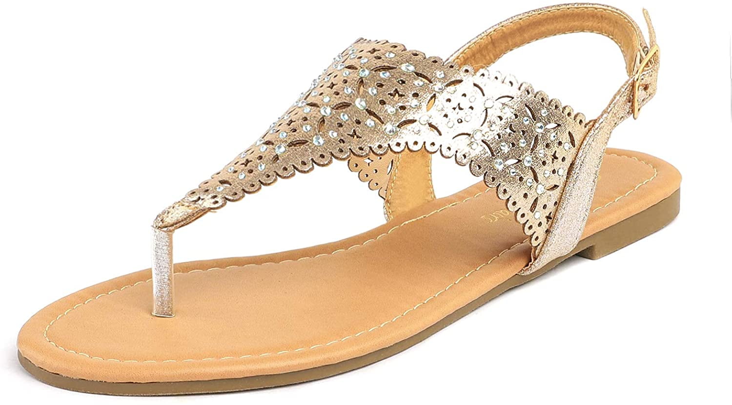 Dream Pairs Women Flat Sandals Strappy String Thong Ankle Strap Summer ...