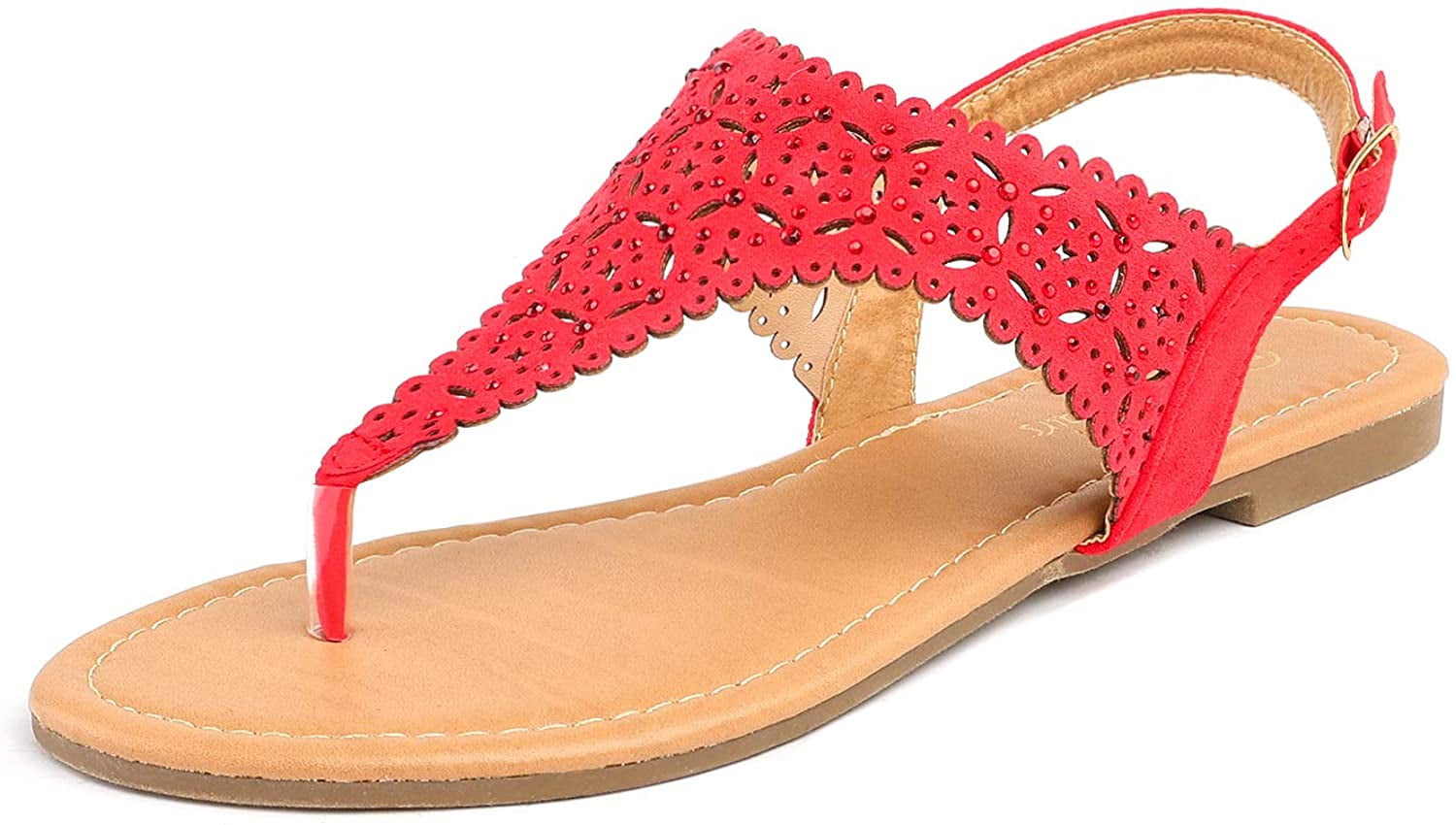 Dream Pairs Women Flat Sandals Strappy String Thong Ankle Strap Summer ...