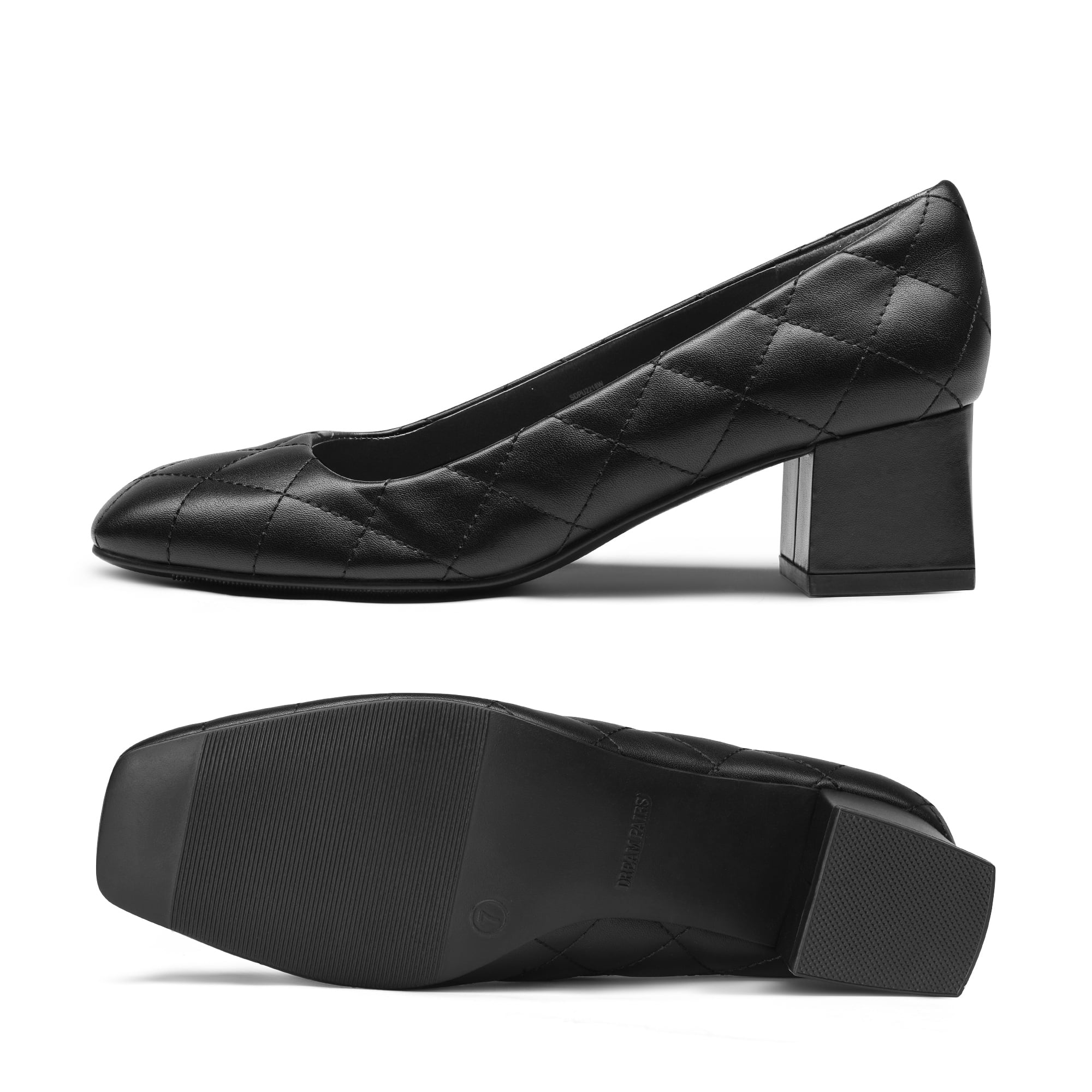 BURUDANI Women's Heels Chunky Block Heels Square Closed Toe Low Heels ...