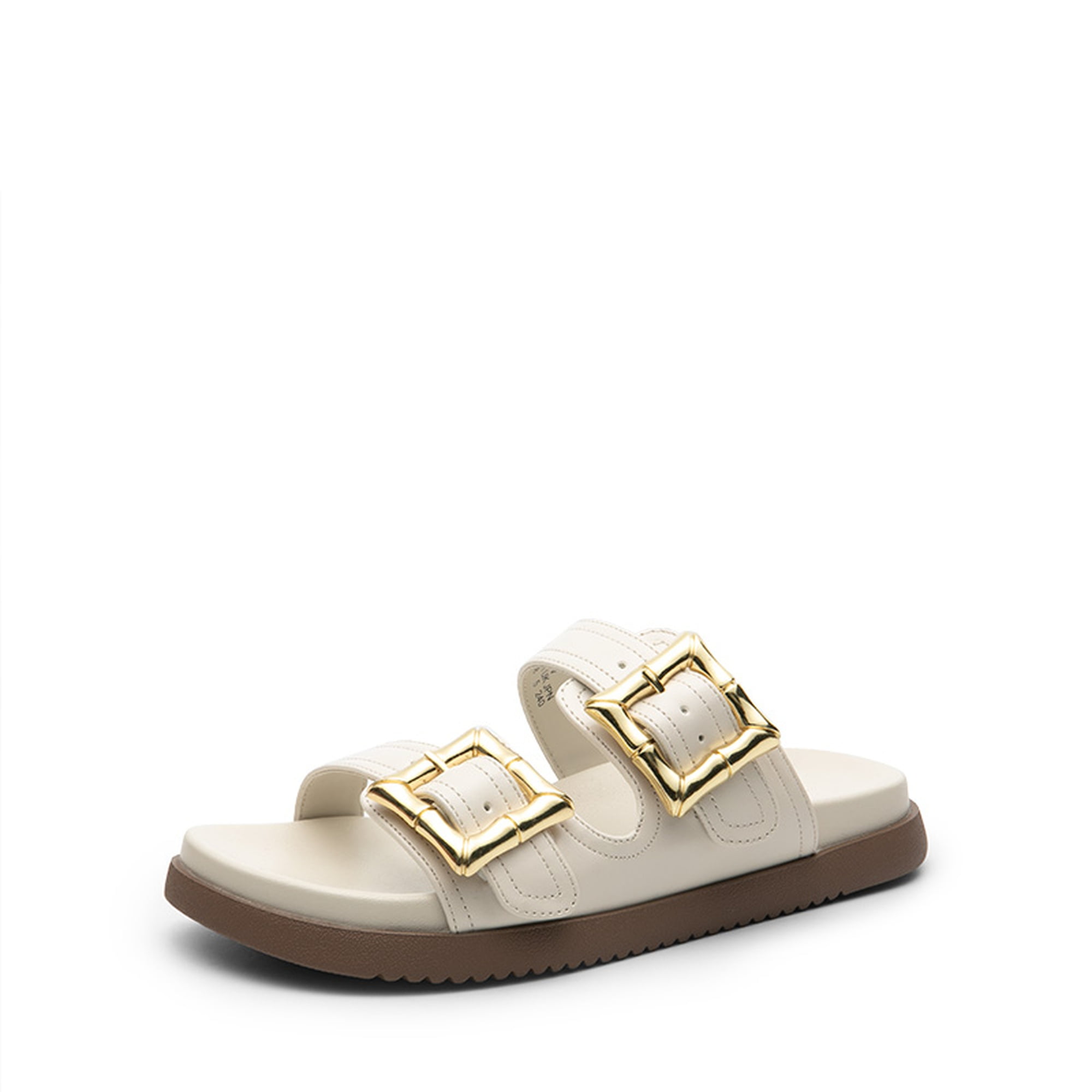 Dream Pairs Women’s Buckle Slide Sandals – Vegan Leather Flatform Sandals with Supportive Footbe ...