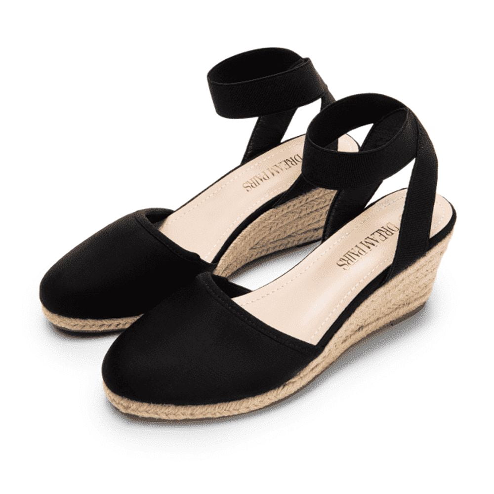 Dream Pairs Women's Comfort Elastic Ankle Strap Espadrilles Wedge ...