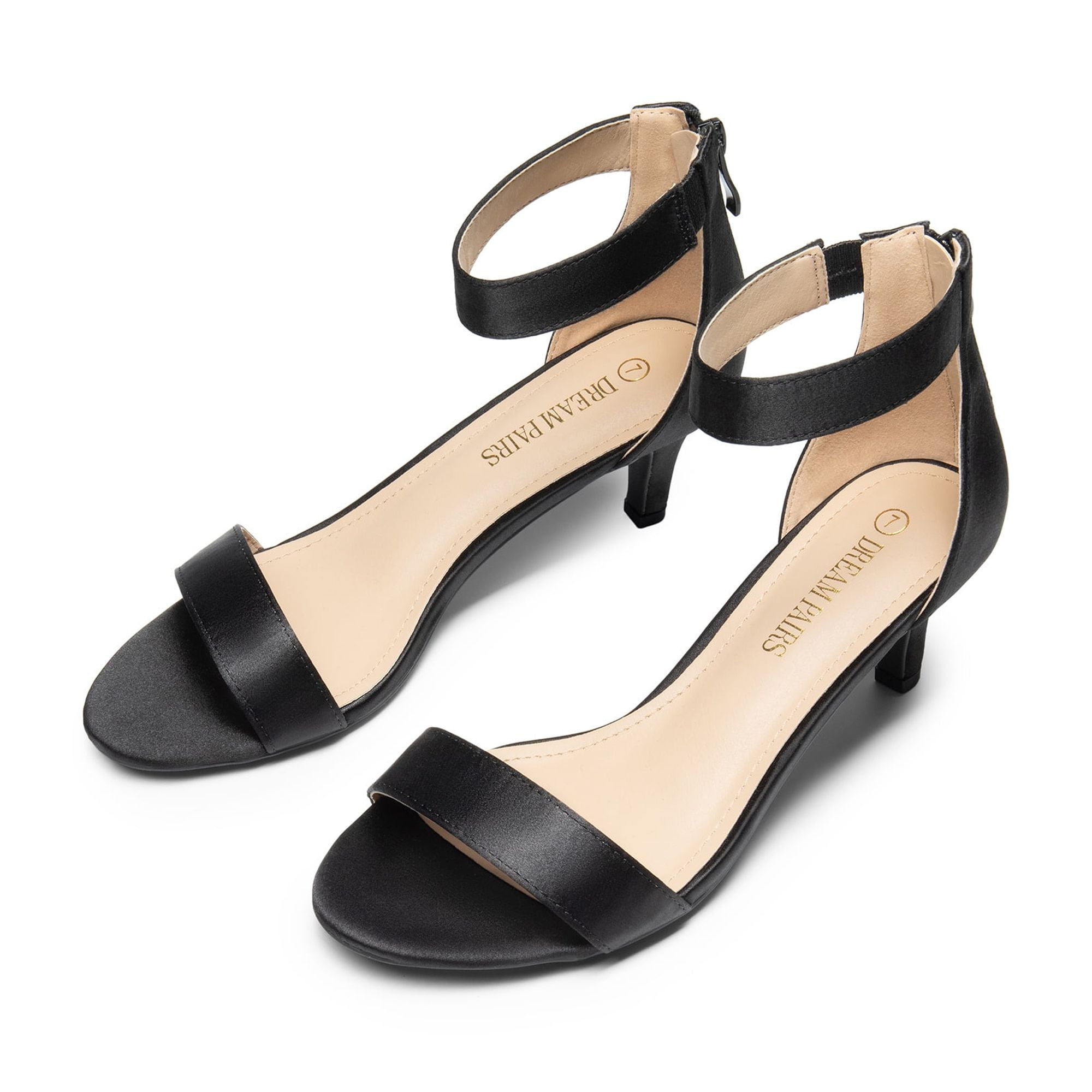BURUDANI Women's Fashion Comfort Ankle Strap Stilettos Low Heel Pump ...