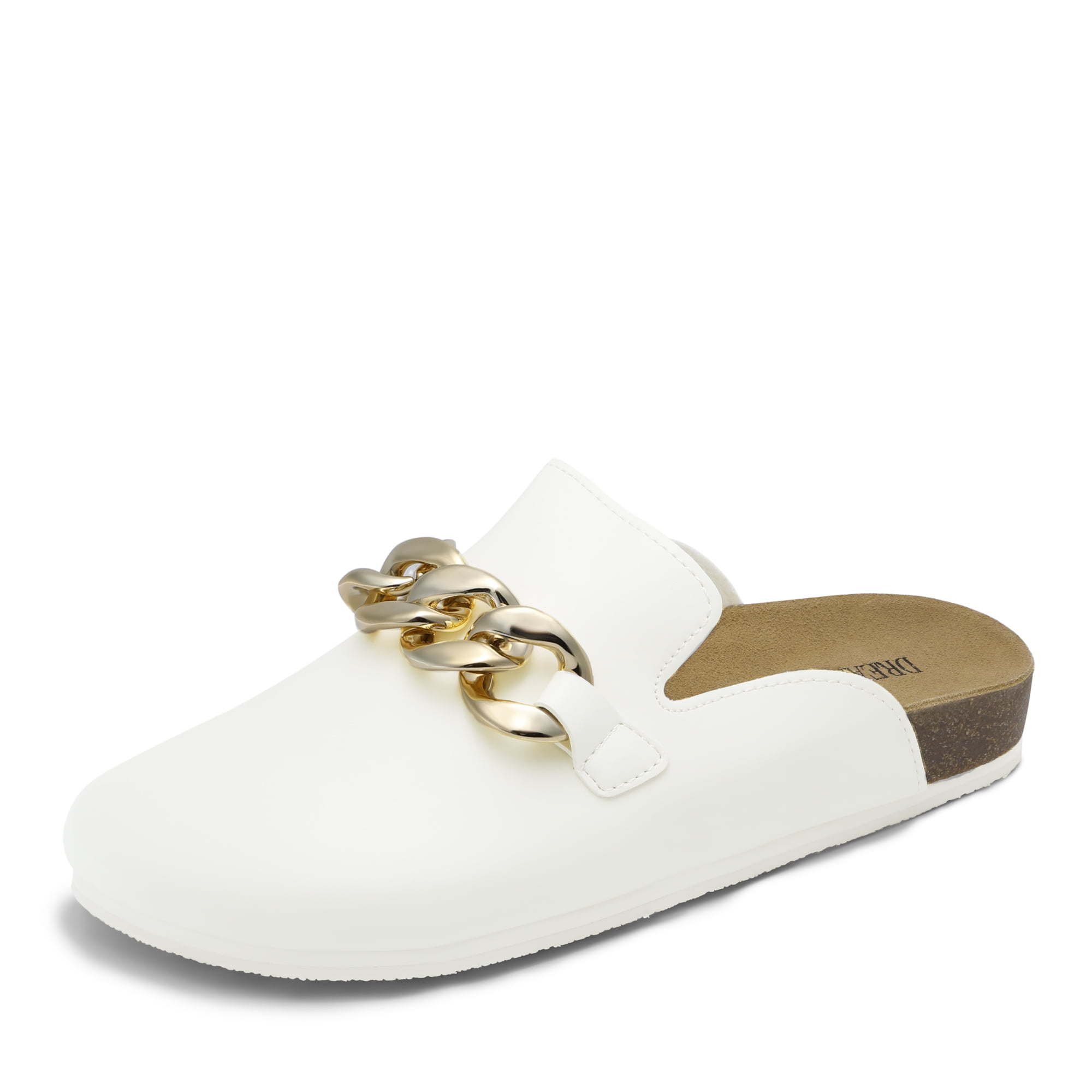 Dream Pairs Women's Open Back Mules, Comfortable Cork Clog, Chain ...