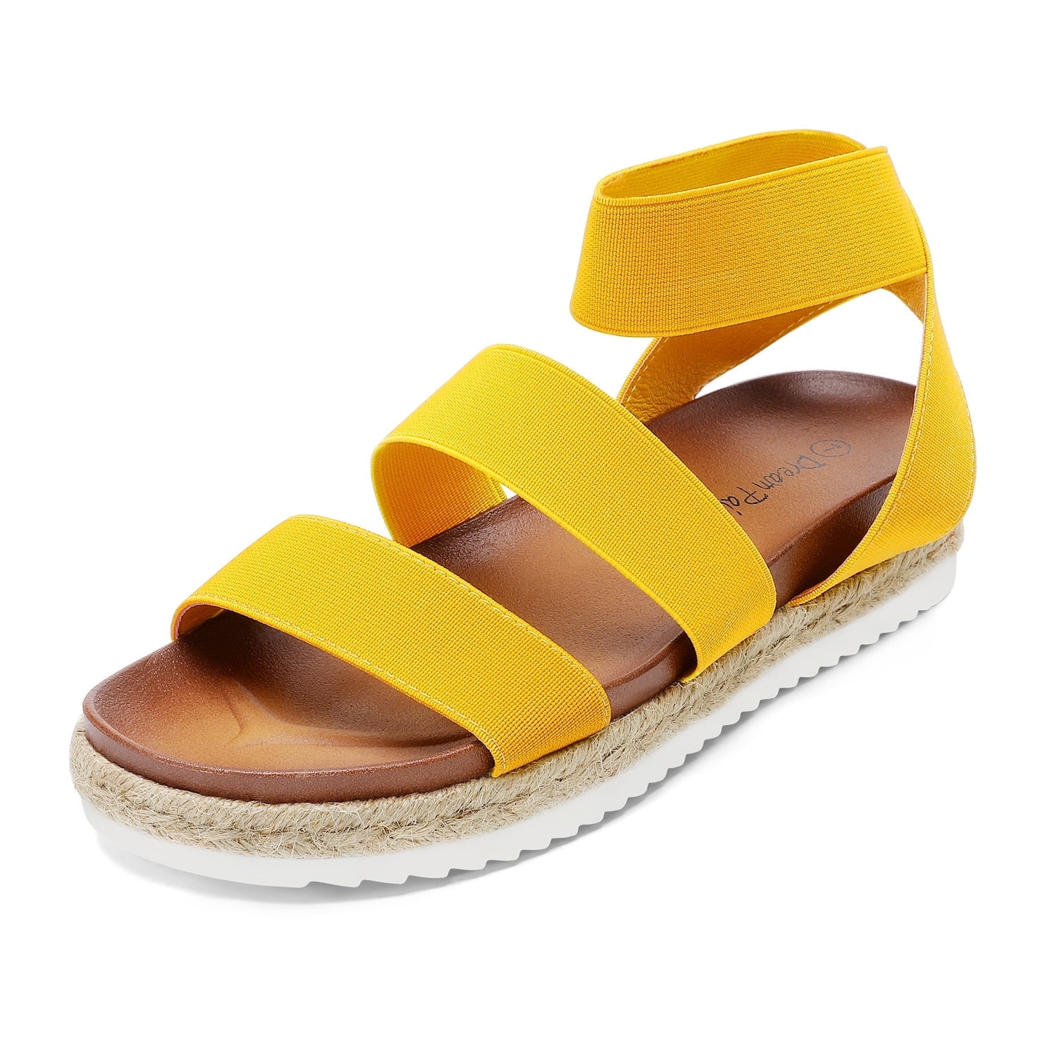 Dream Pairs Women's Platform Wedge Sandals JIMMIE MUSTARD/YELLOW Size 7 ...
