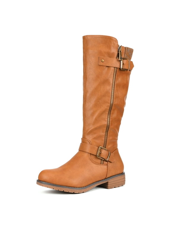 DREAM PAIRS Women's Winter Fully Faux Lined Zipper Closure Snow Knee ...