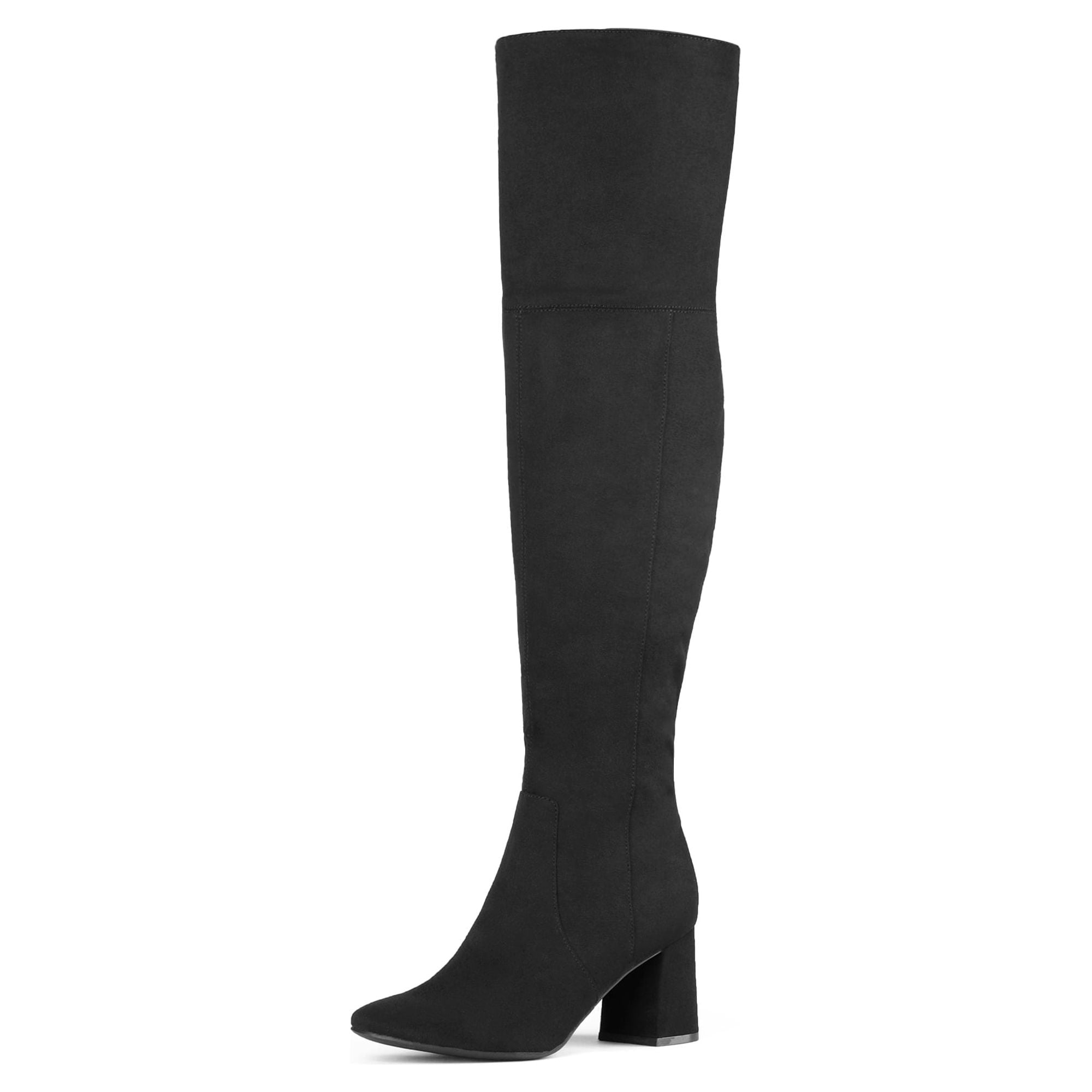 BURUDANI Women’s Winter Thigh High Over the Knee Fashion Chunky Heel ...