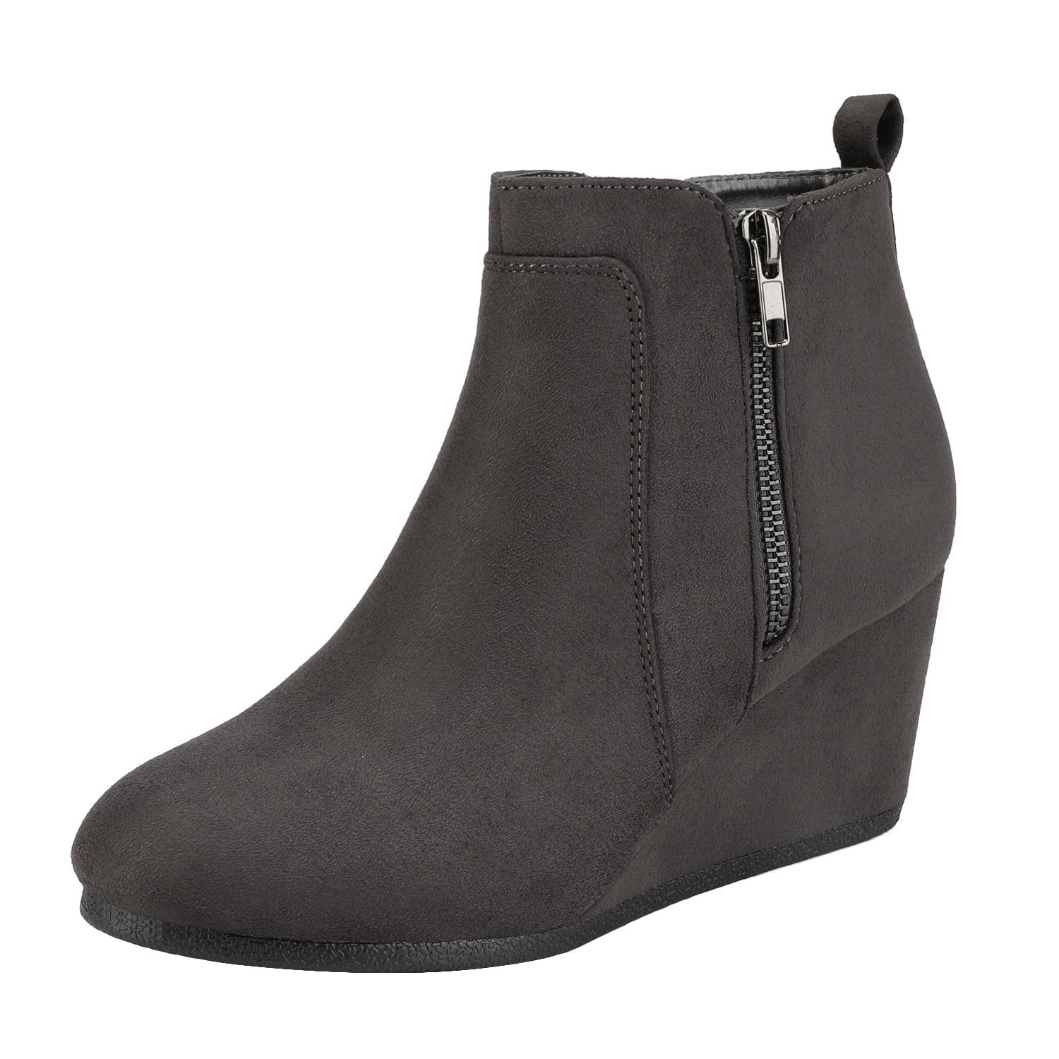 Dream Pairs Women's Winter Warm Booties Low Wedge Ankle Boots Round Toe ...