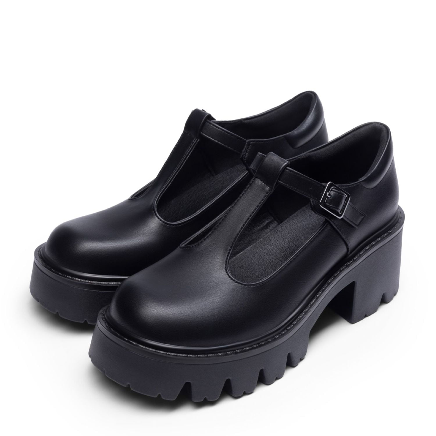 BURUDANI Womens Mary Jane Low Heel Chunky Pumps Non-Slip Platform Dress ...