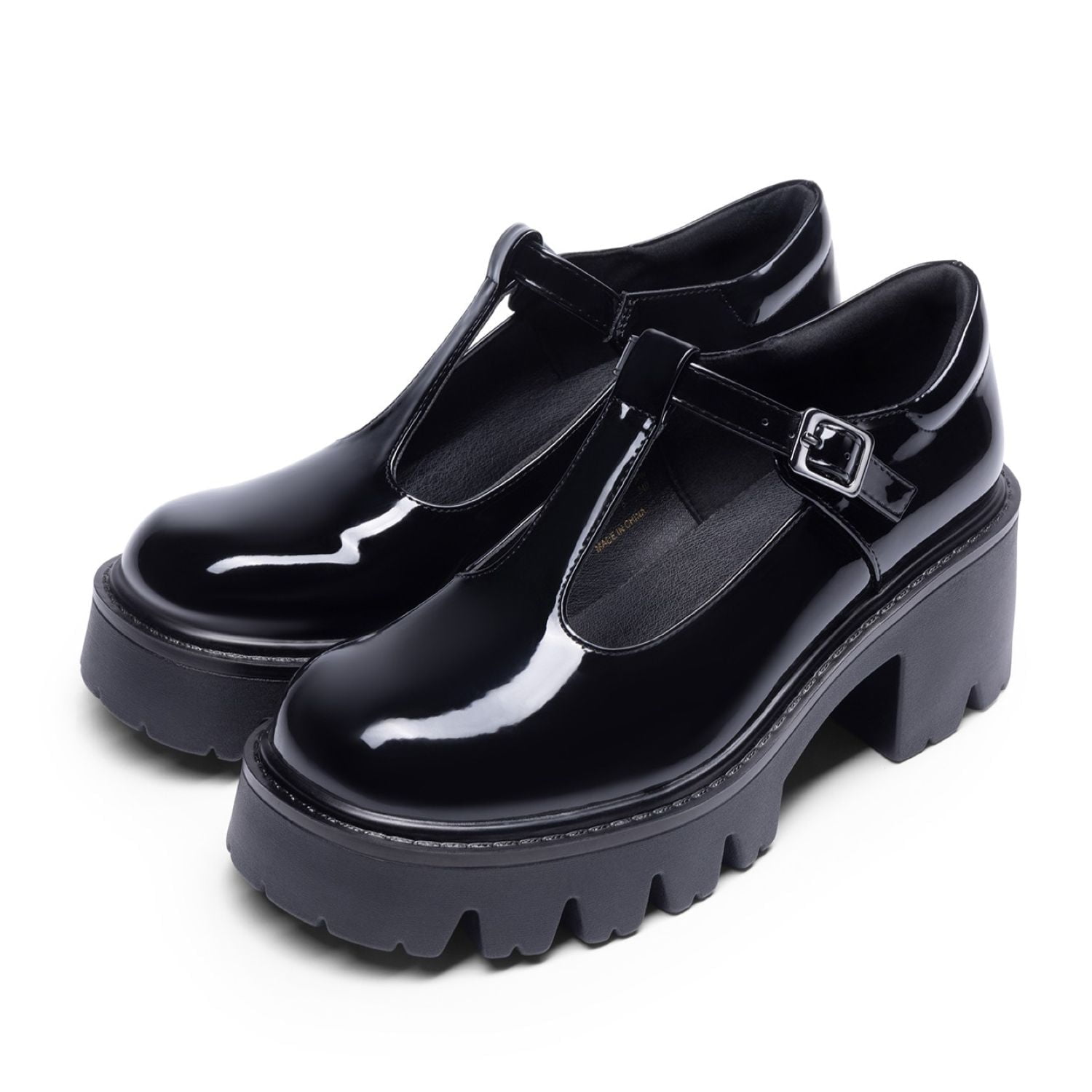 BURUDANI Womens Mary Jane Low Heel Chunky Pumps Non-Slip Platform Dress ...