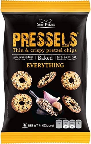 Dream Pretzels Pressels Baked Pretzel Chips, Everything Seasoned, Mini ...