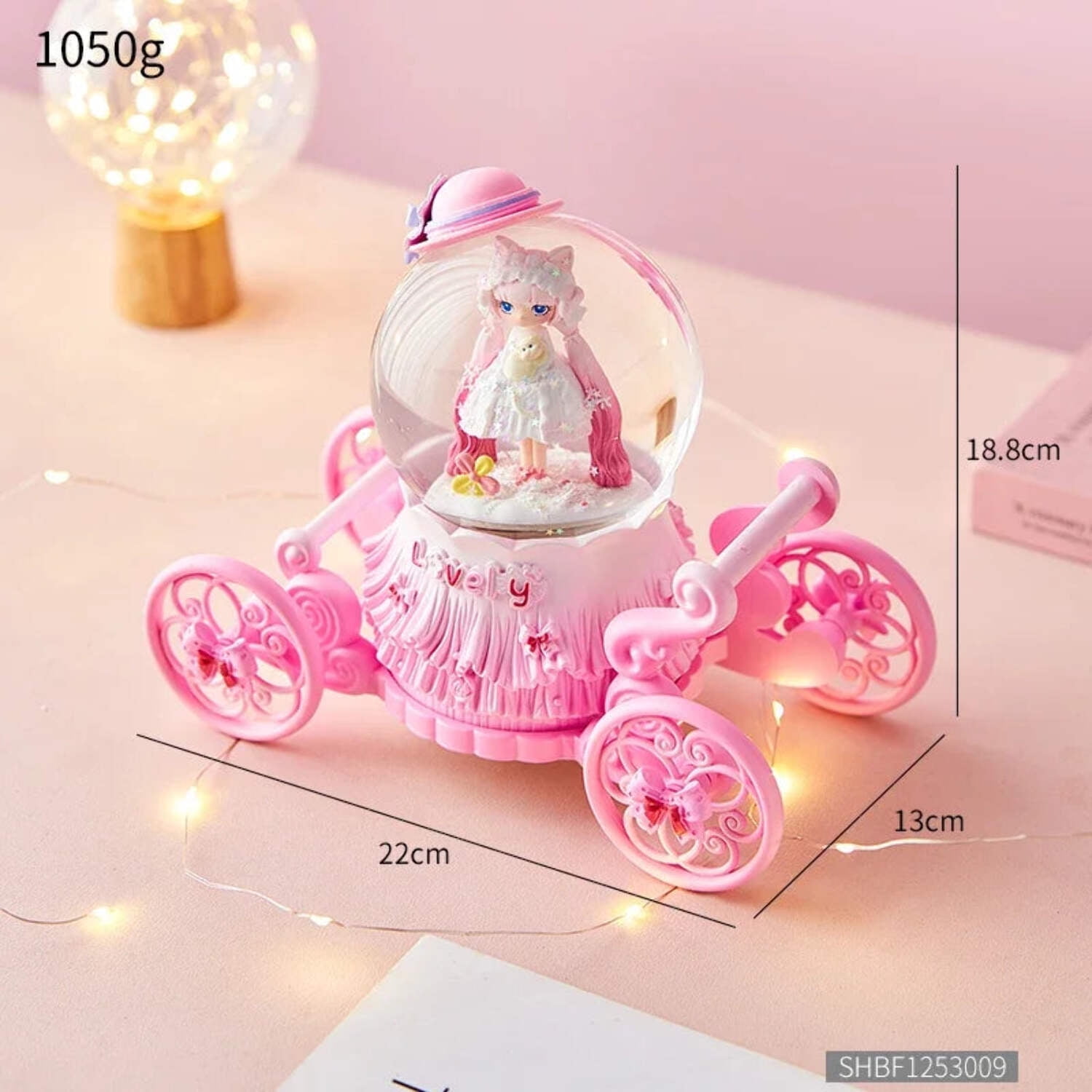 Dream Princess Little Girl Pumpkin Carriage Crystal Ball Music Box ...