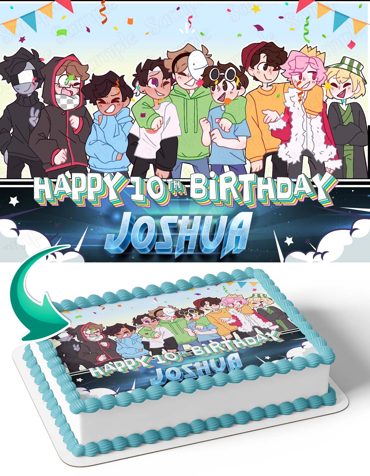 Dream SMP Edible Image Cake Topper Personalized Birthday Sheet Decal ...