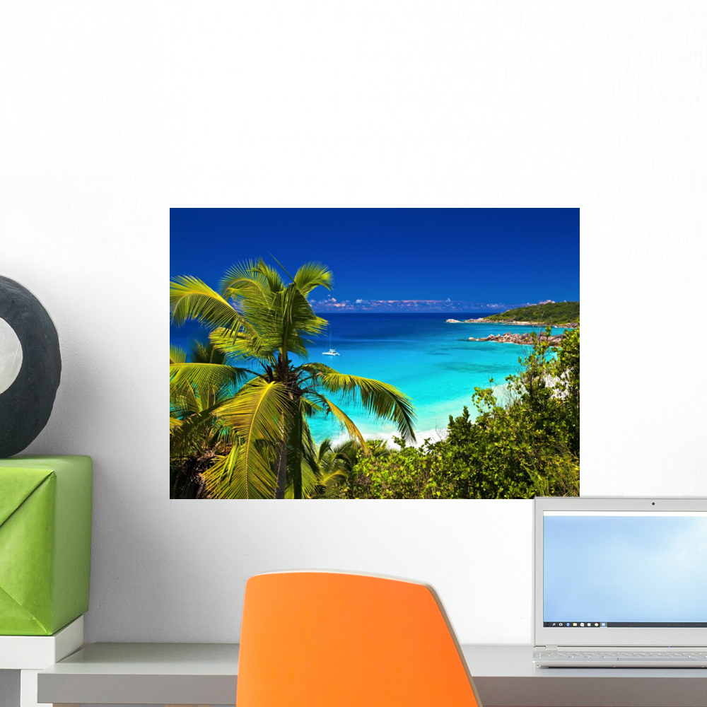 Dream Seascape Seychelles La Wall Mural by Wallmonkeys Peel and Stick ...