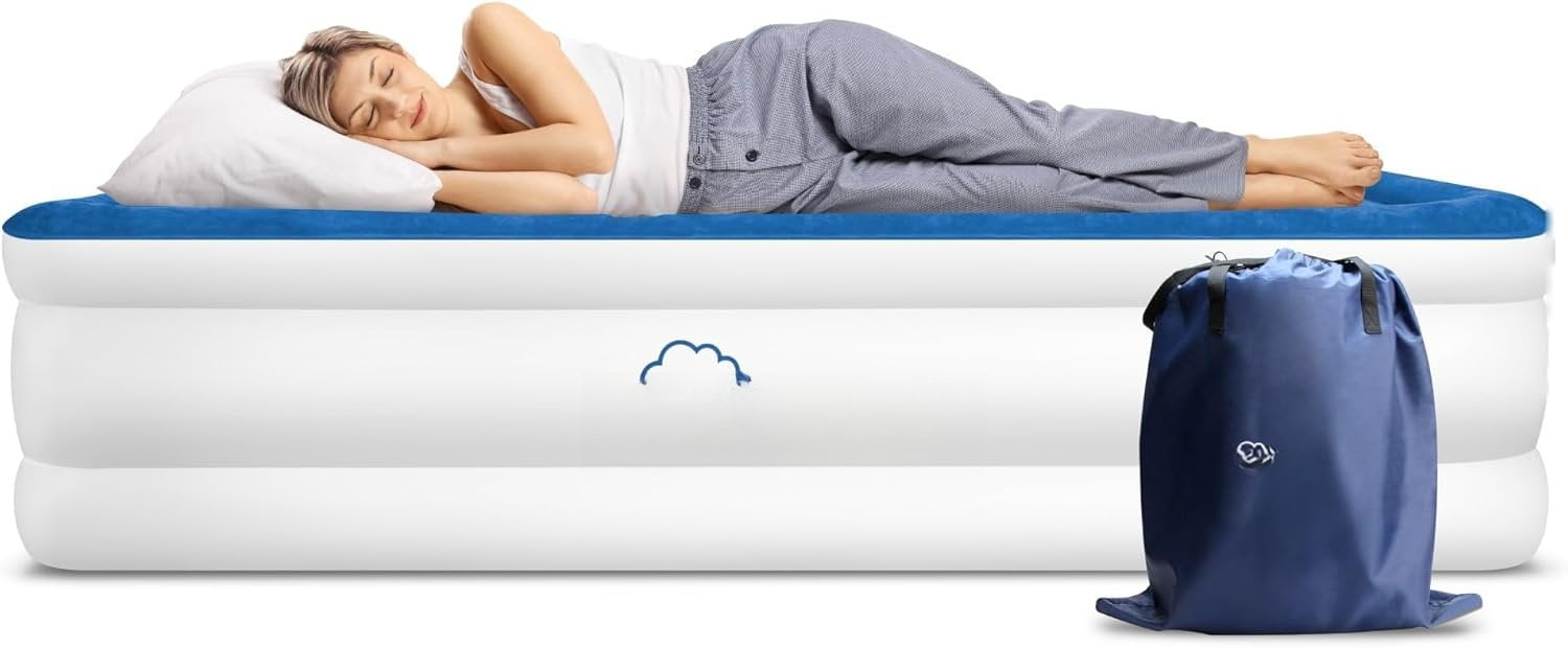 Dream Series Luxury Air Mattress, ComfortCoil Technology, Built-in High ...
