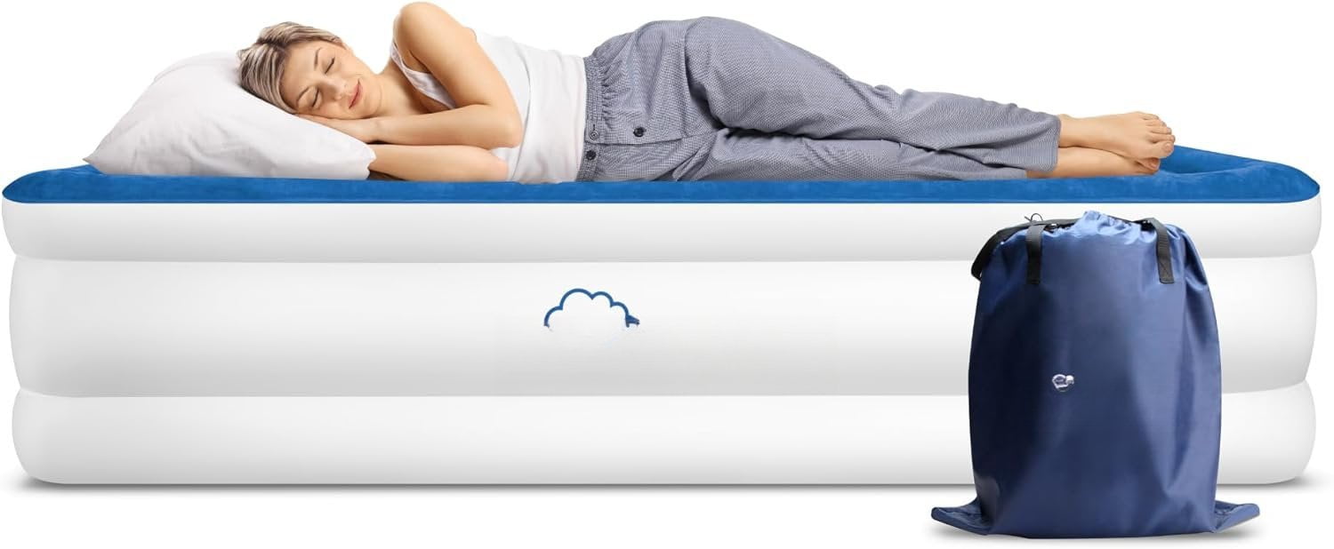 Dream Series Luxury Air Mattress, ComfortCoil Technology, Built-in High ...