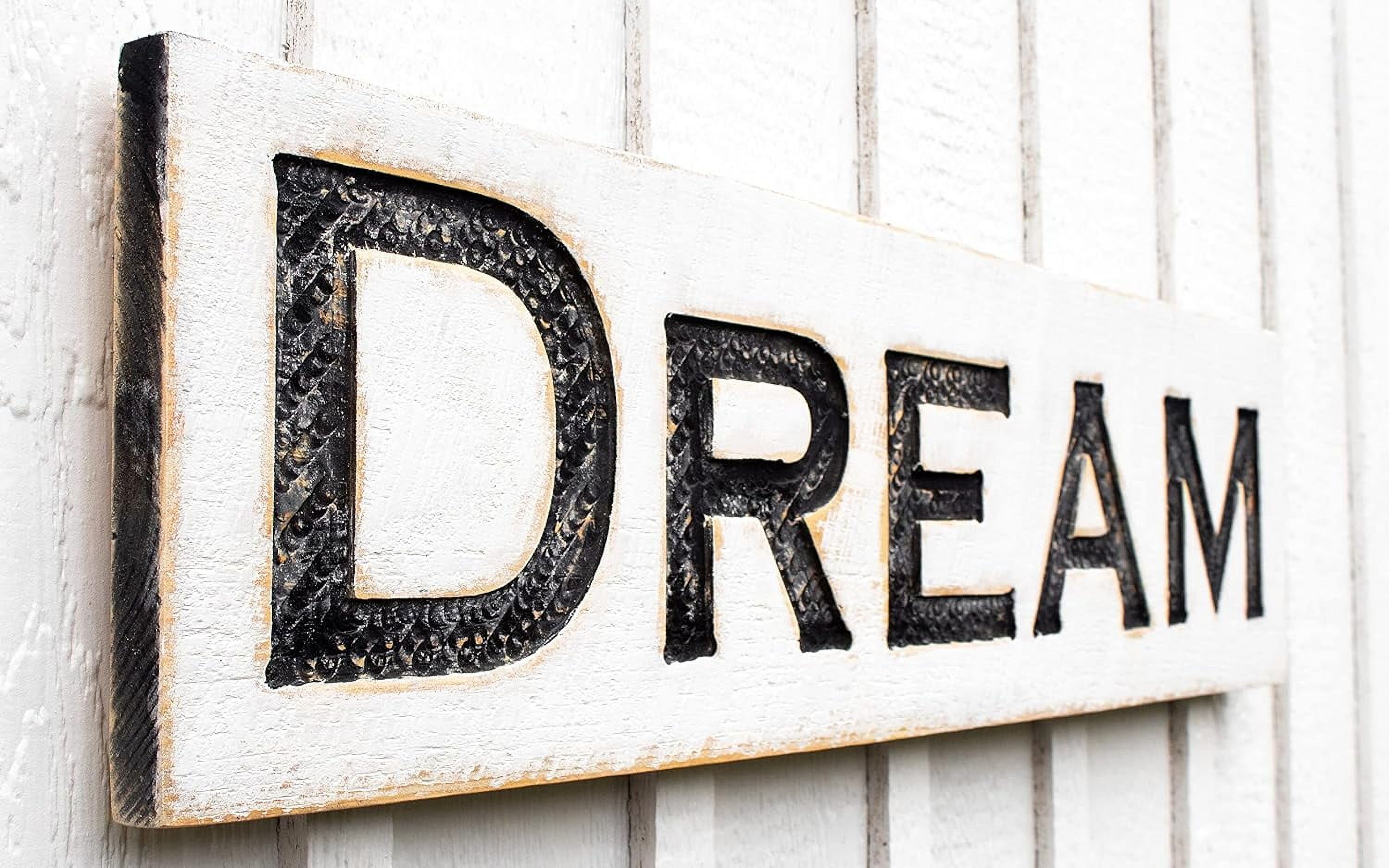 Dream Sign - (Available in 3 Sizes) Carved in a Solid Wood Board ...