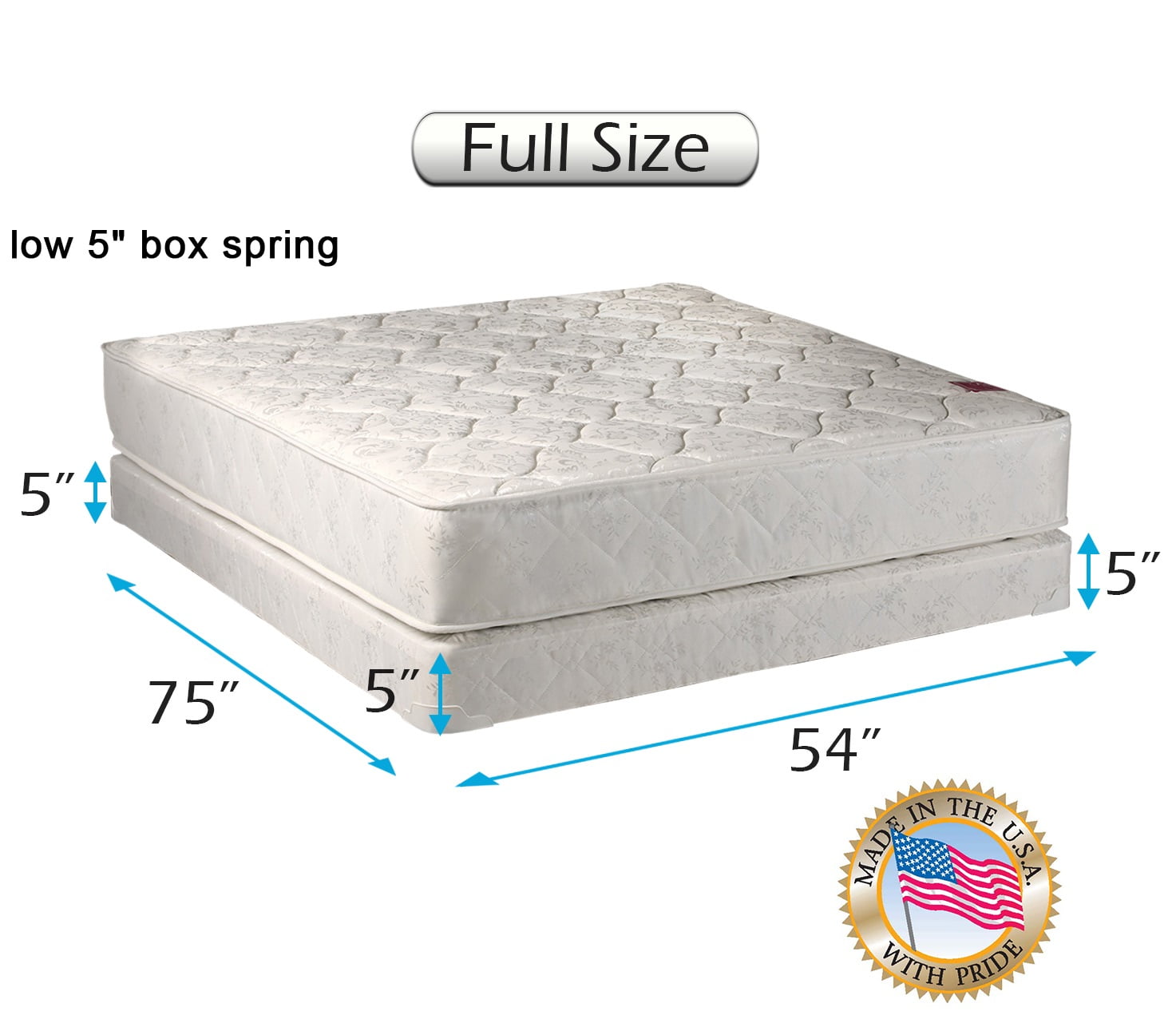 Dream Sleep Legacy Flippable Double-Sided Mattress and Low Height Box ...