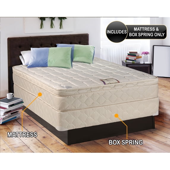 Dream Solutions USA Full Size Euro Top Mattress and Box Spring Set ...