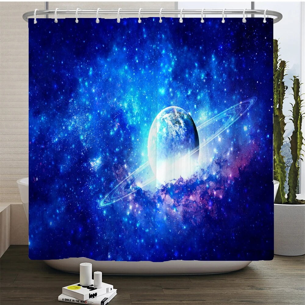 Dream Space Galaxy Starry Universe Waterproof Polyester Shower Curtain ...