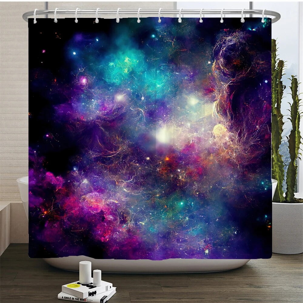 Dream Space Galaxy Starry Universe Waterproof Polyester Shower Curtain ...