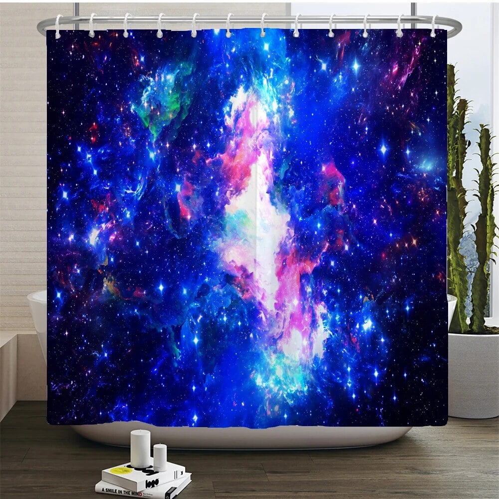 Dream Space Galaxy Starry Universe Waterproof Polyester Shower Curtain ...