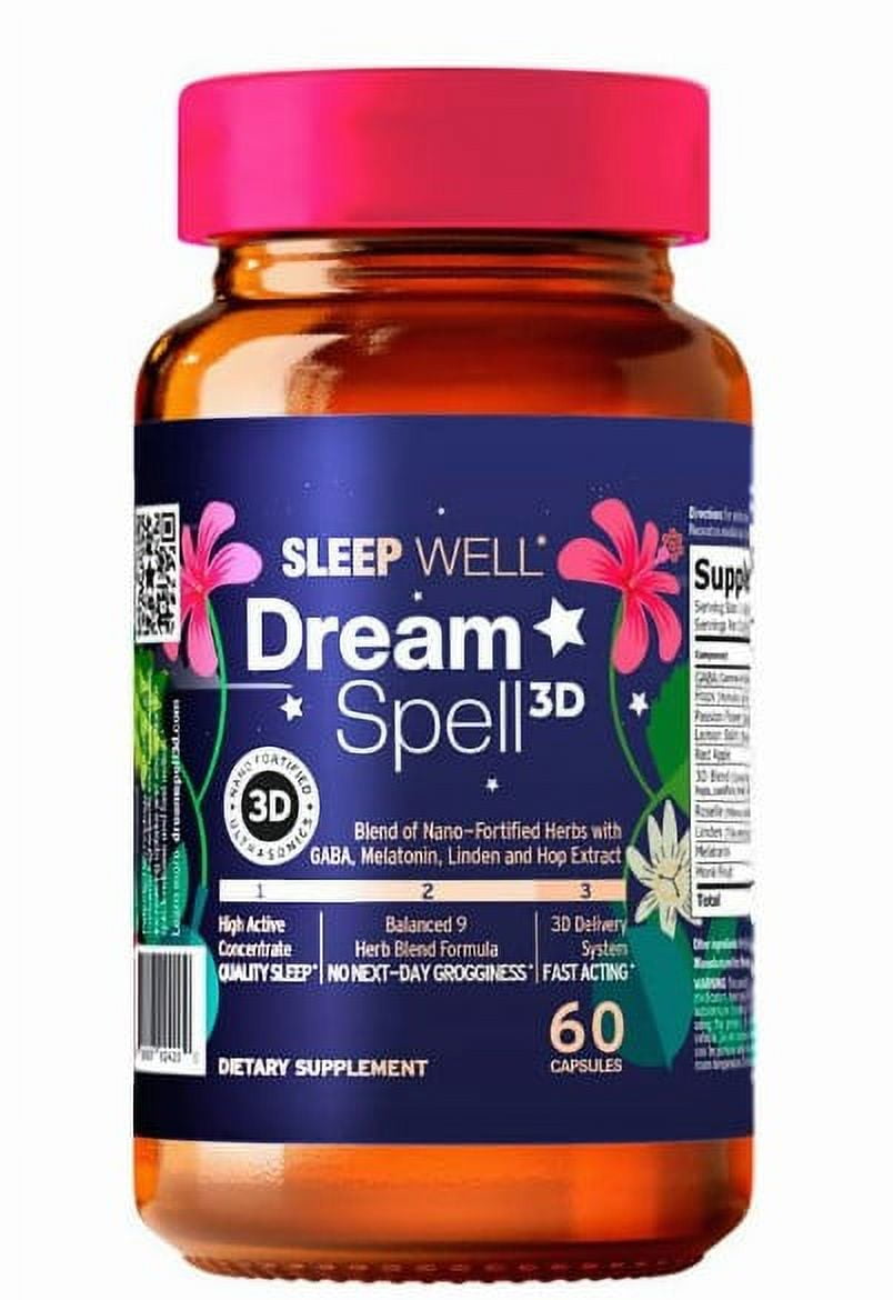 Dream Spell 3D Natural-Based Sleep Supplement Melatonin GABA ...