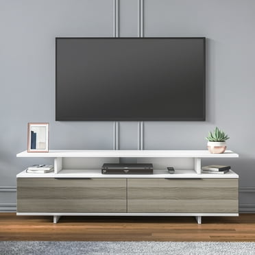 Lerze Wooden Solid Plastic Tv Stand - Bendire White - Walmart.com