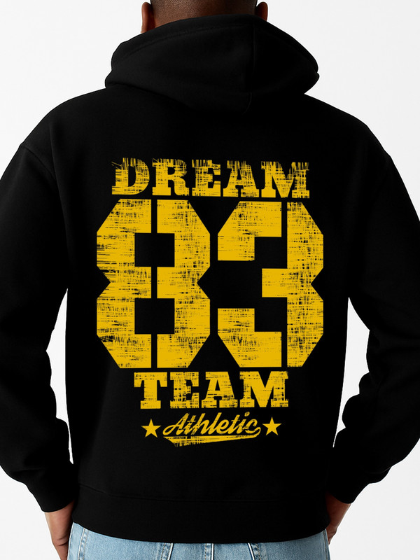 Dream Team 83 graphic hoodies mens polyester black Hip-Hop Streetwear ...