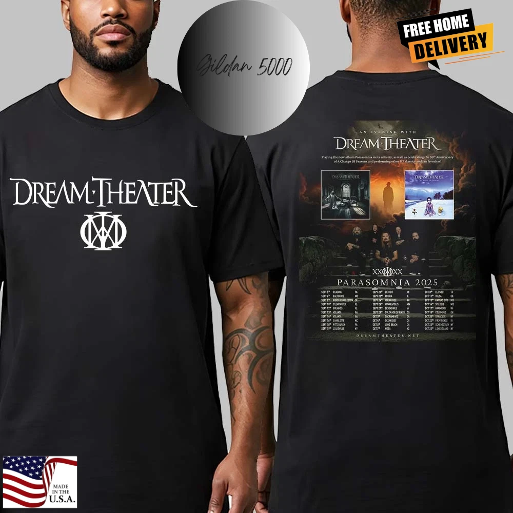 Dream Theater Parasomnia Tour 2025 Celebrate 30th Anniversary T-Shirt ...