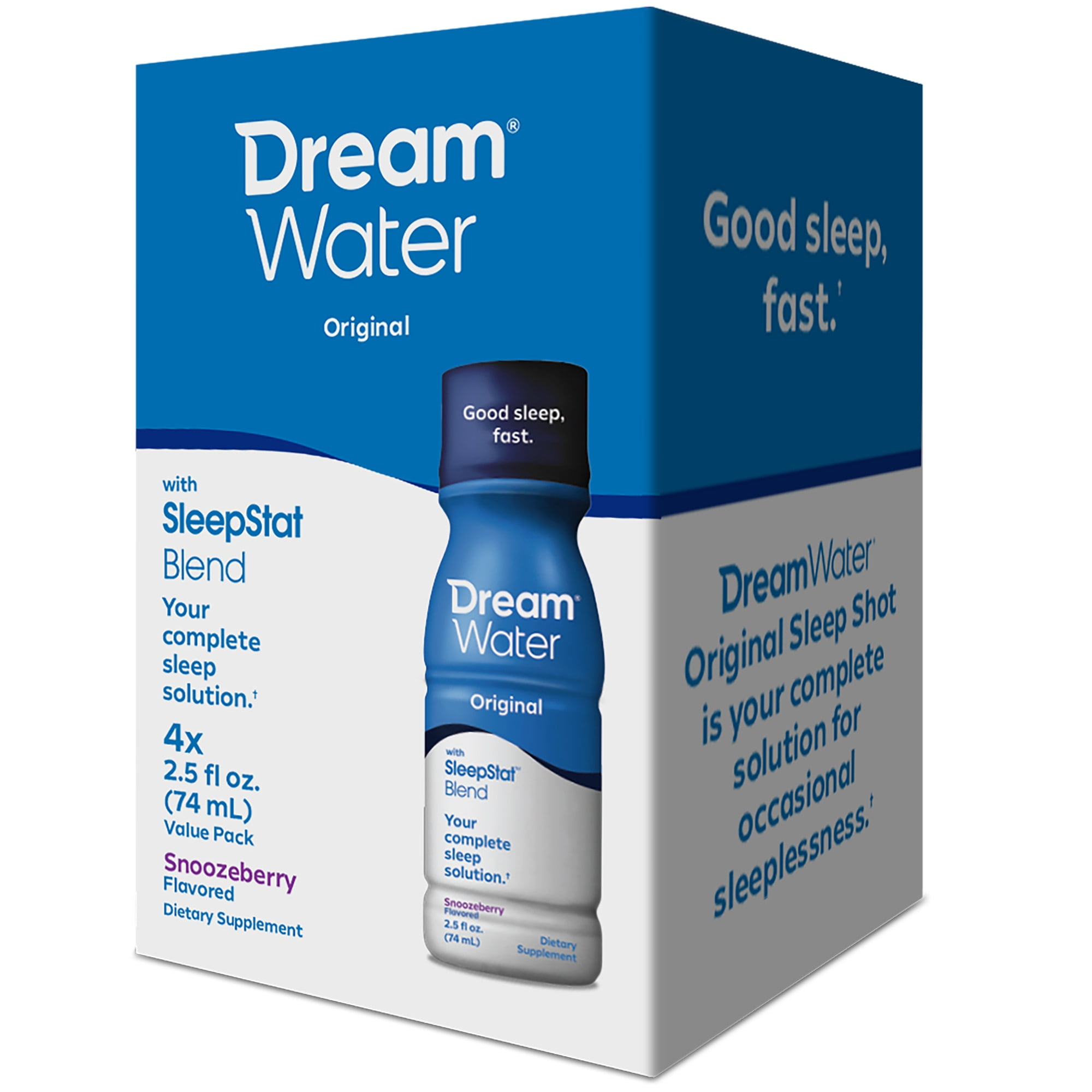 Dream Water Sleep Aid Supplement Drink; Snoozeberry Liquid Shot W/ 5mg ...