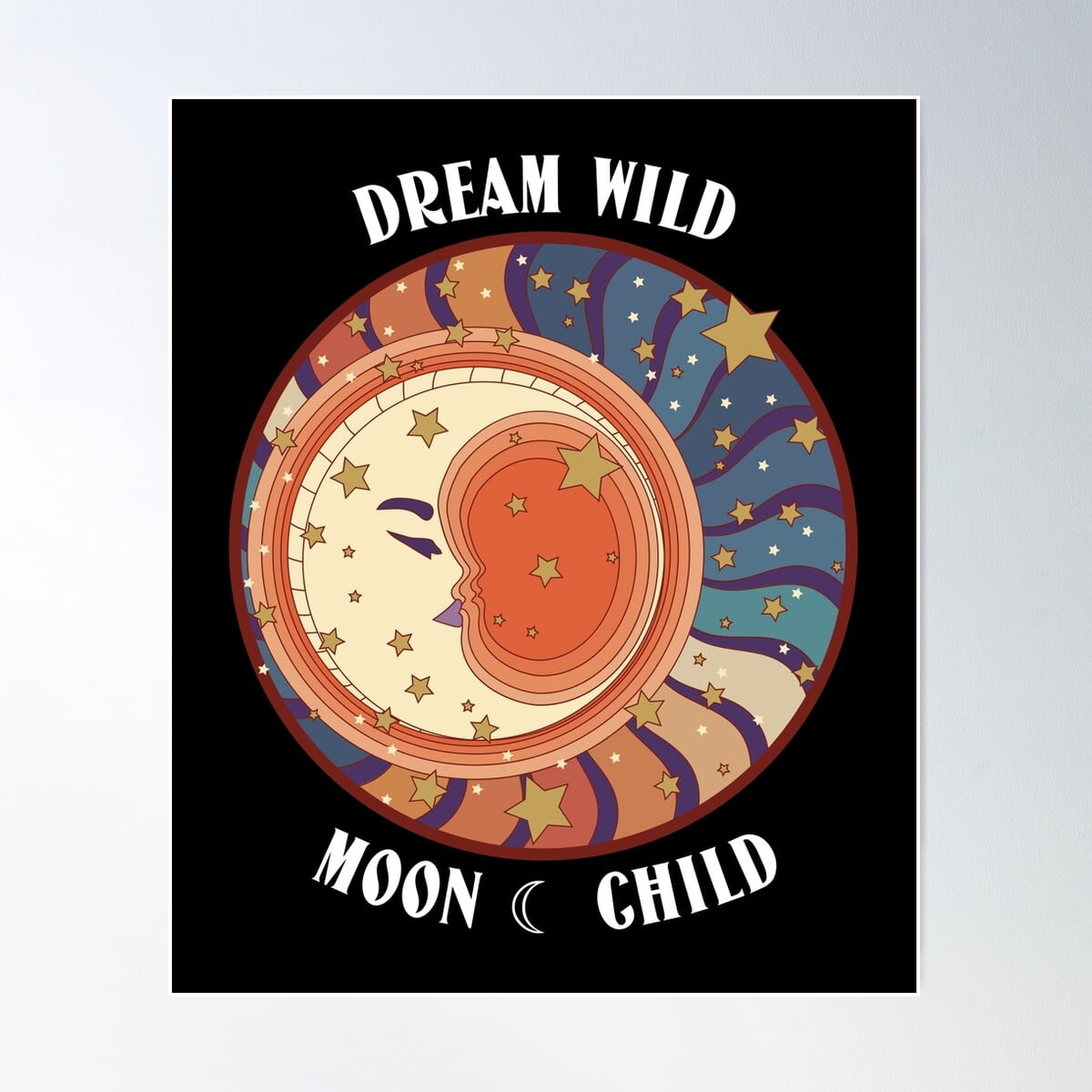 Dream Wild Moon Child Poster Wall Art, Modern Wall Decor For Living ...