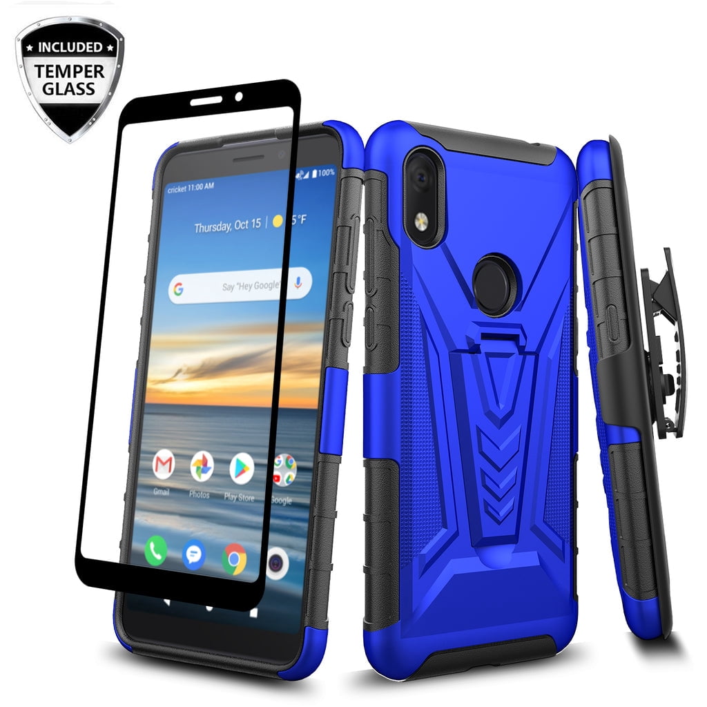 For Alcatel Jitterbug Smart3 Case With Tempered Glass Screen Protector ...