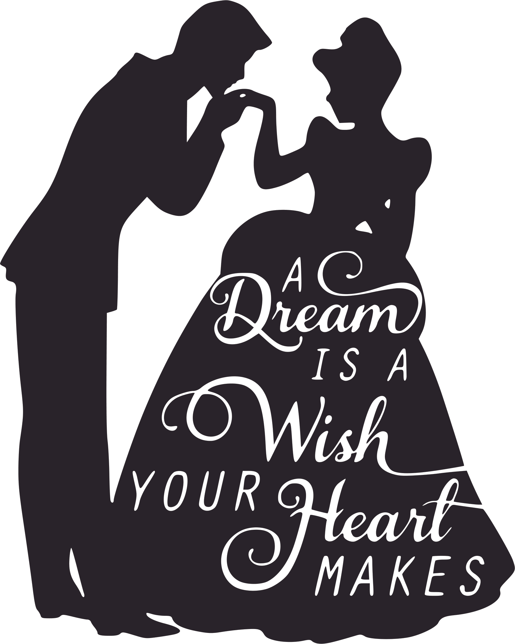 A Dream Is Wish Logo Cartoon Characters Decor Wall Art Vinyl Sticker ...