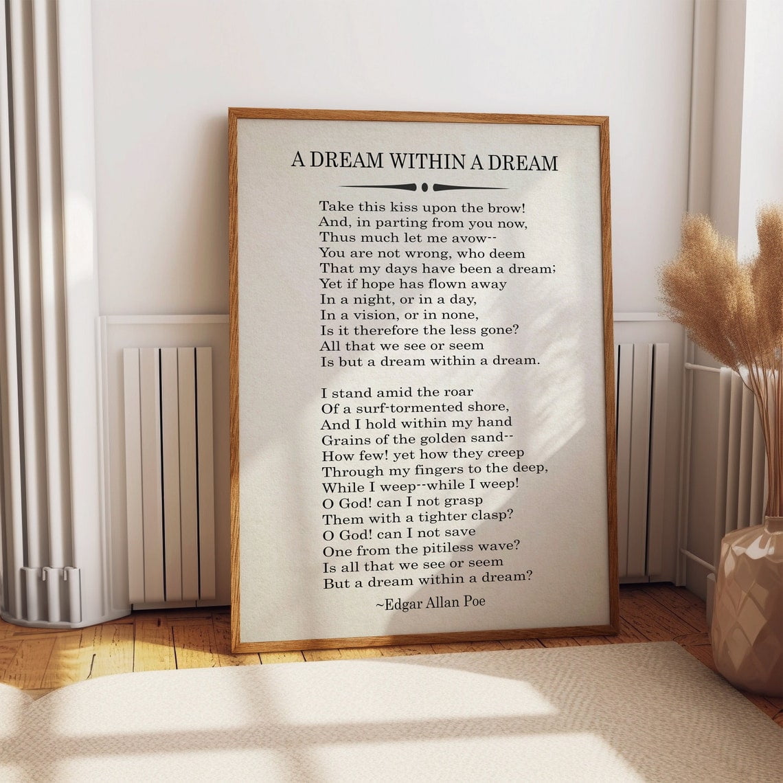 A Dream Within A Dream By Edgar Allen Poe Poetry Wall Art Poem Print ...