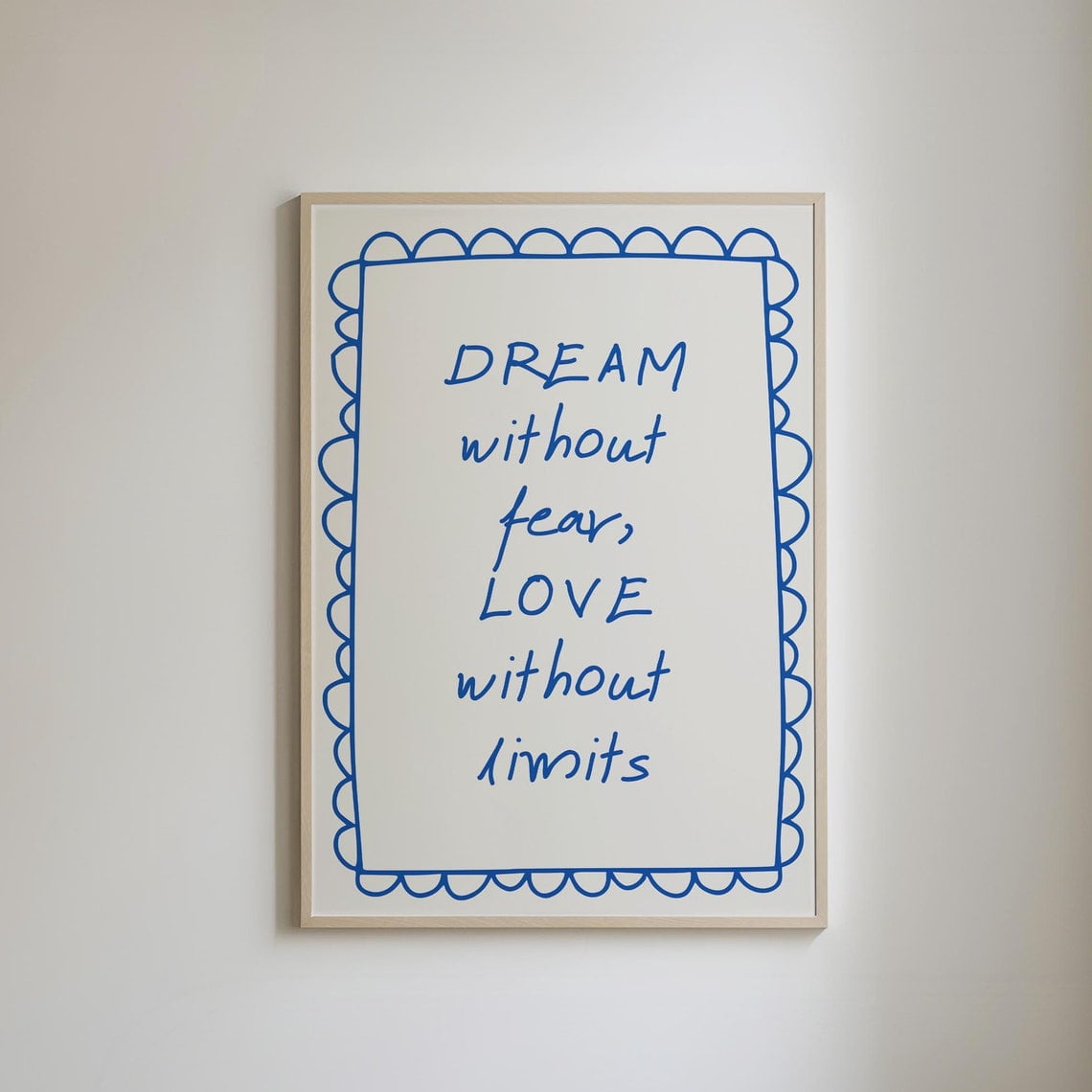 Dream Without Fear Love Without Limits, Affirmation Quotes Print, Cute ...