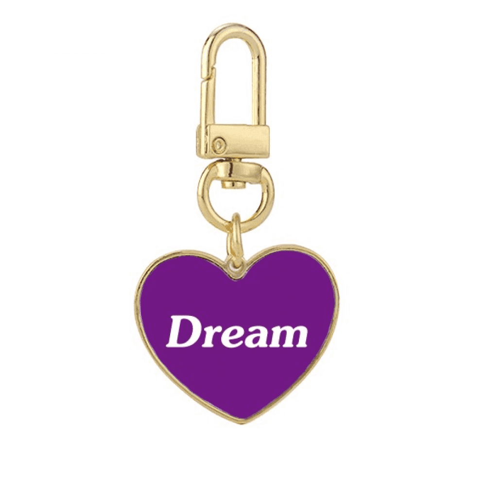Dream Word Inspirational Quote Sayings Gold Heart Keychain Metal Keyring Holder - Walmart.com