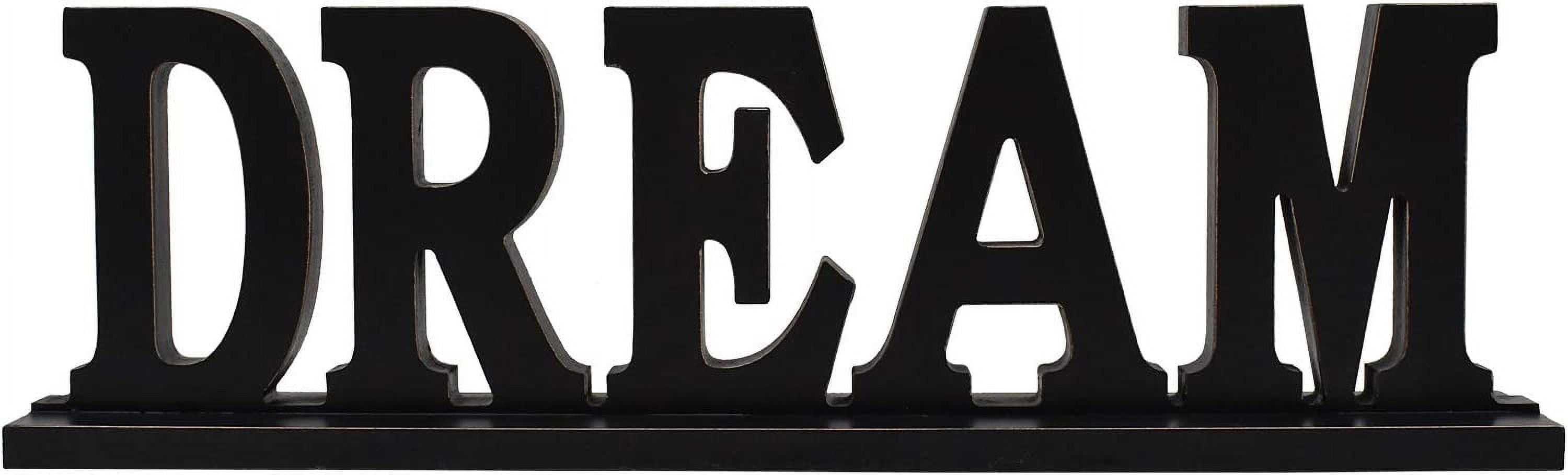 Dream Word Sign for Home Decor, Wooden Dream Block Letters Sign Rustic ...