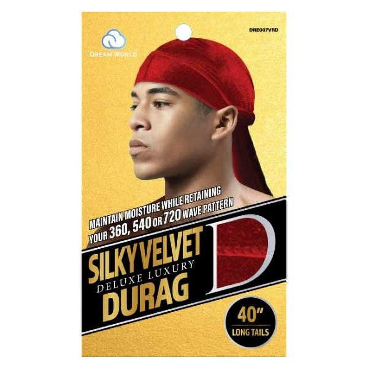 Dream World Deluxe Luxury Premium Silky Velvet Durag, Red,Pack of 2 ...
