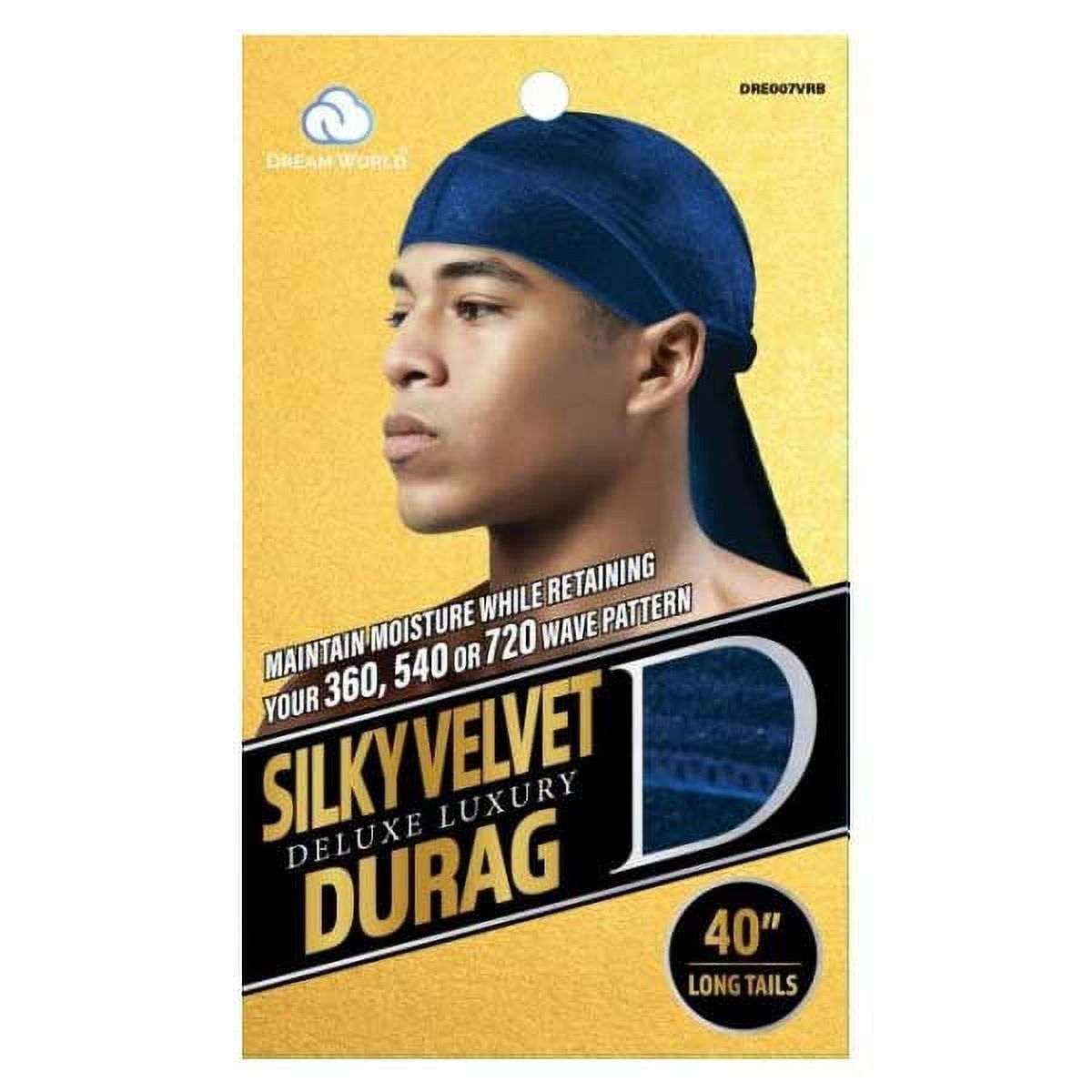 Dream World Deluxe Luxury Premium Silky Velvet Durag, Royal Blue,Pack ...