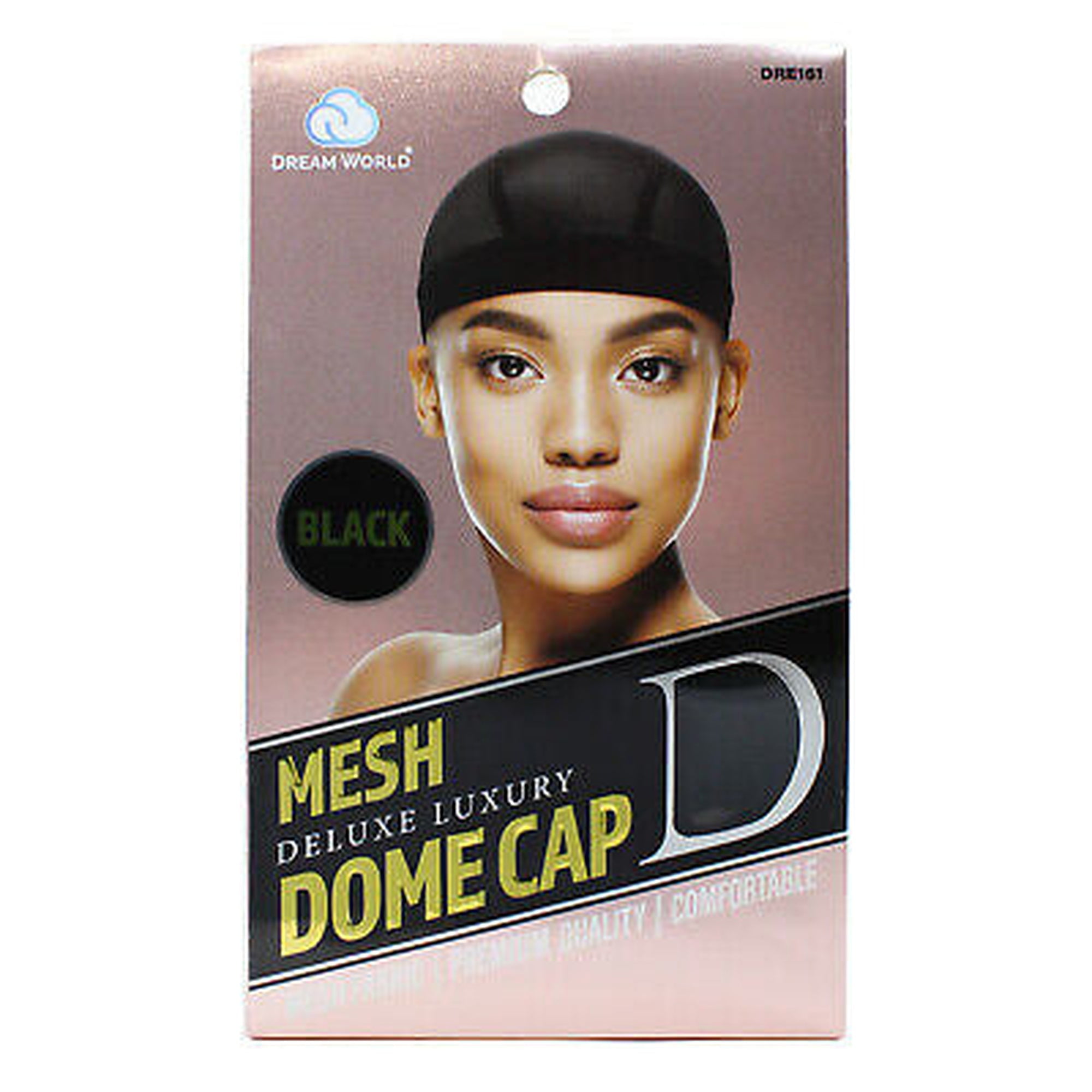Dream World Mesh Dome Cap - Black Pack of 2 - Walmart.com