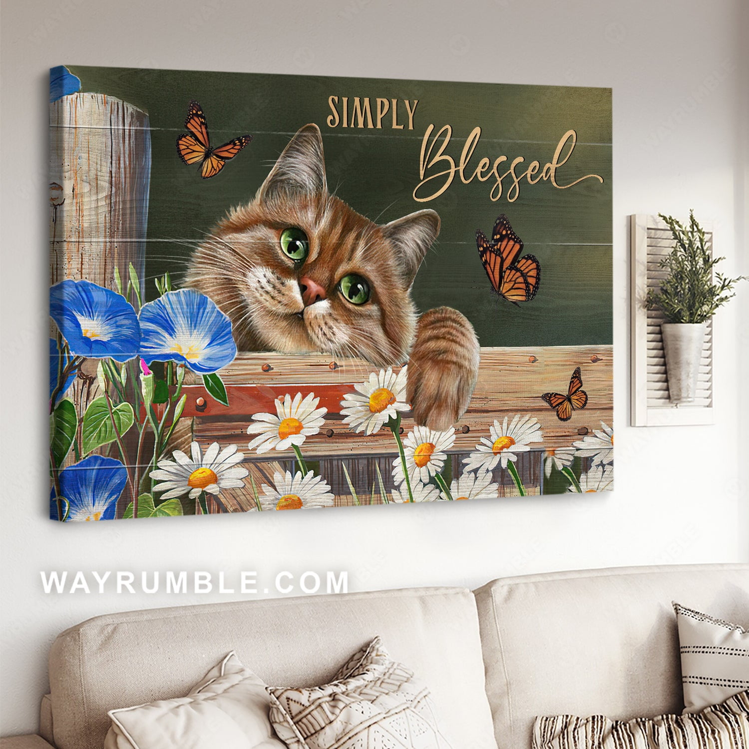 Dream cat, Morning Glory flower, Daisy painting, Simply blessed - Jesus ...
