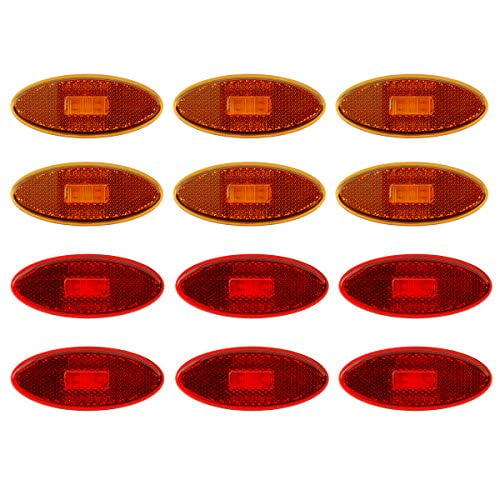 Dream lighting 12V Trailer Side Marker Light LED 4x1.7 inch Oval Red ...