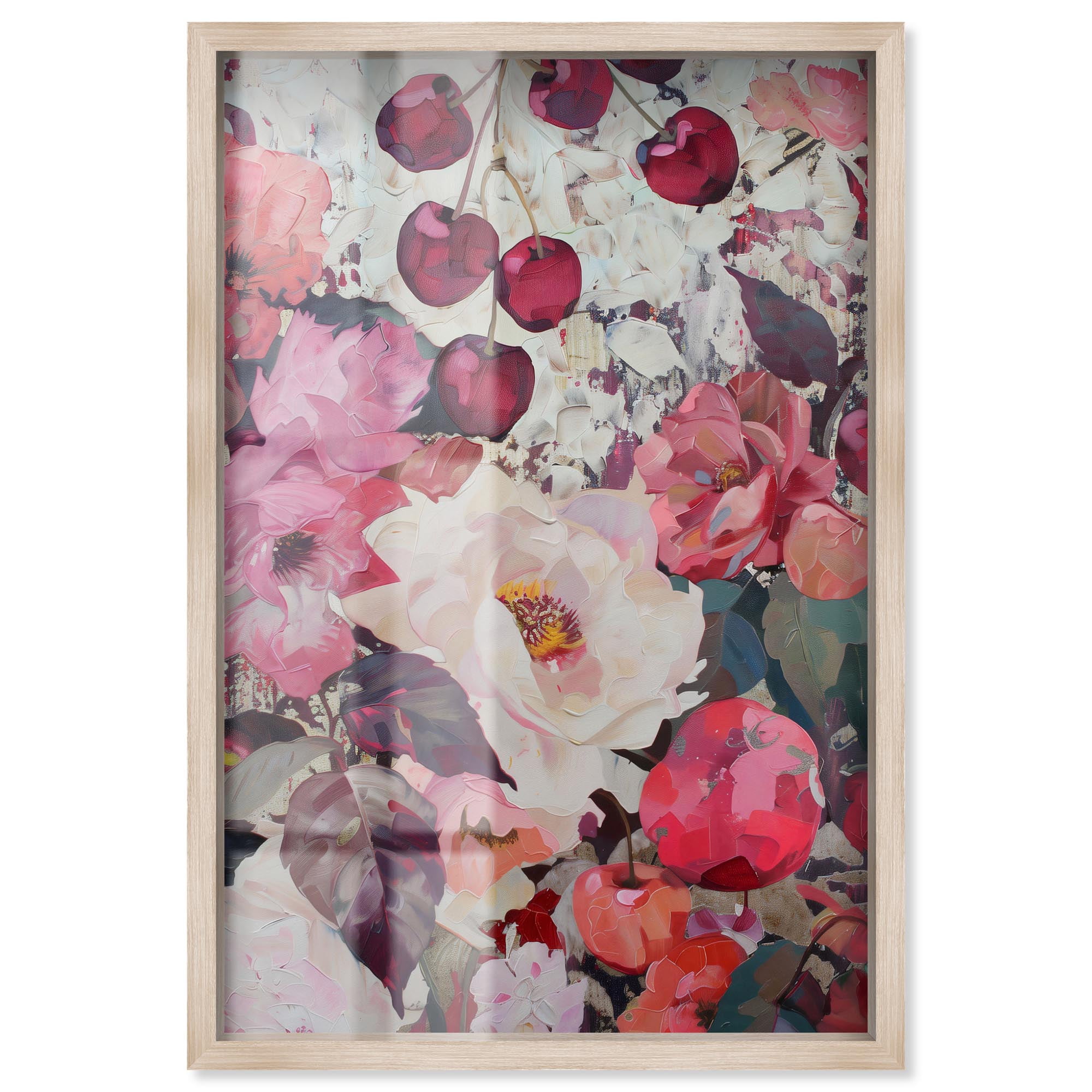 Dream of Ripe Cherries Shadowbox Print Floral Wall Decor by Art Remedy ...