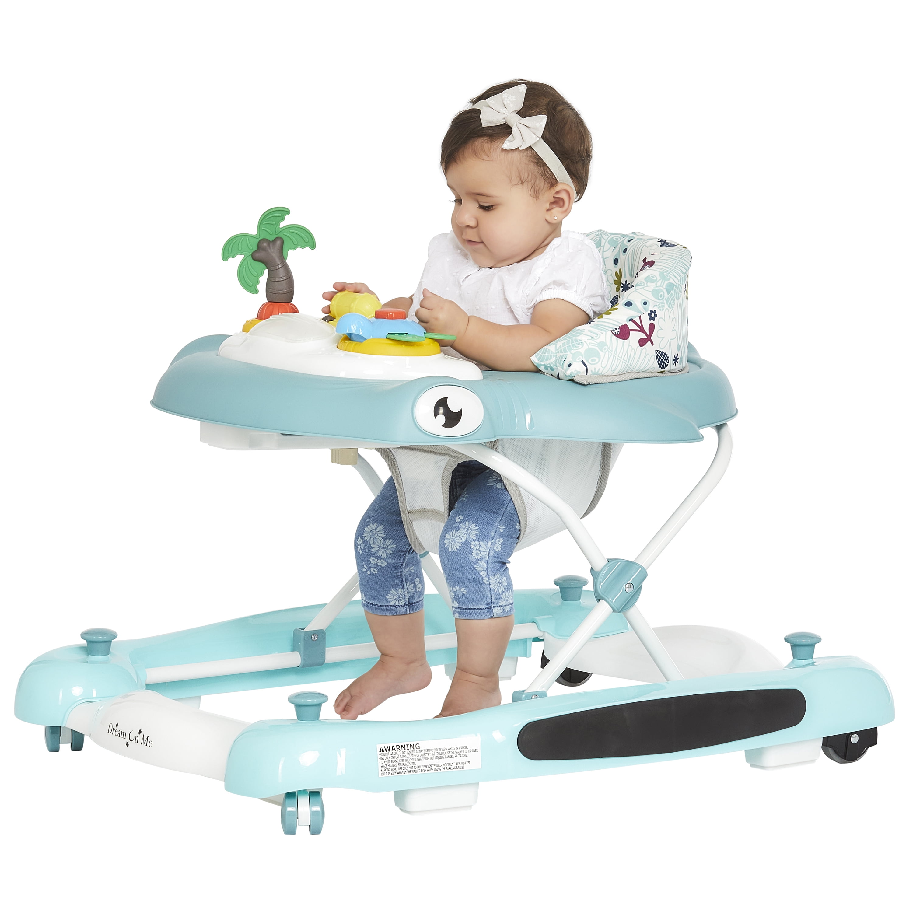 Dream on Me 2-in-1 Aloha Fun Activity Baby Walker in Blue, Easy to Fold ...