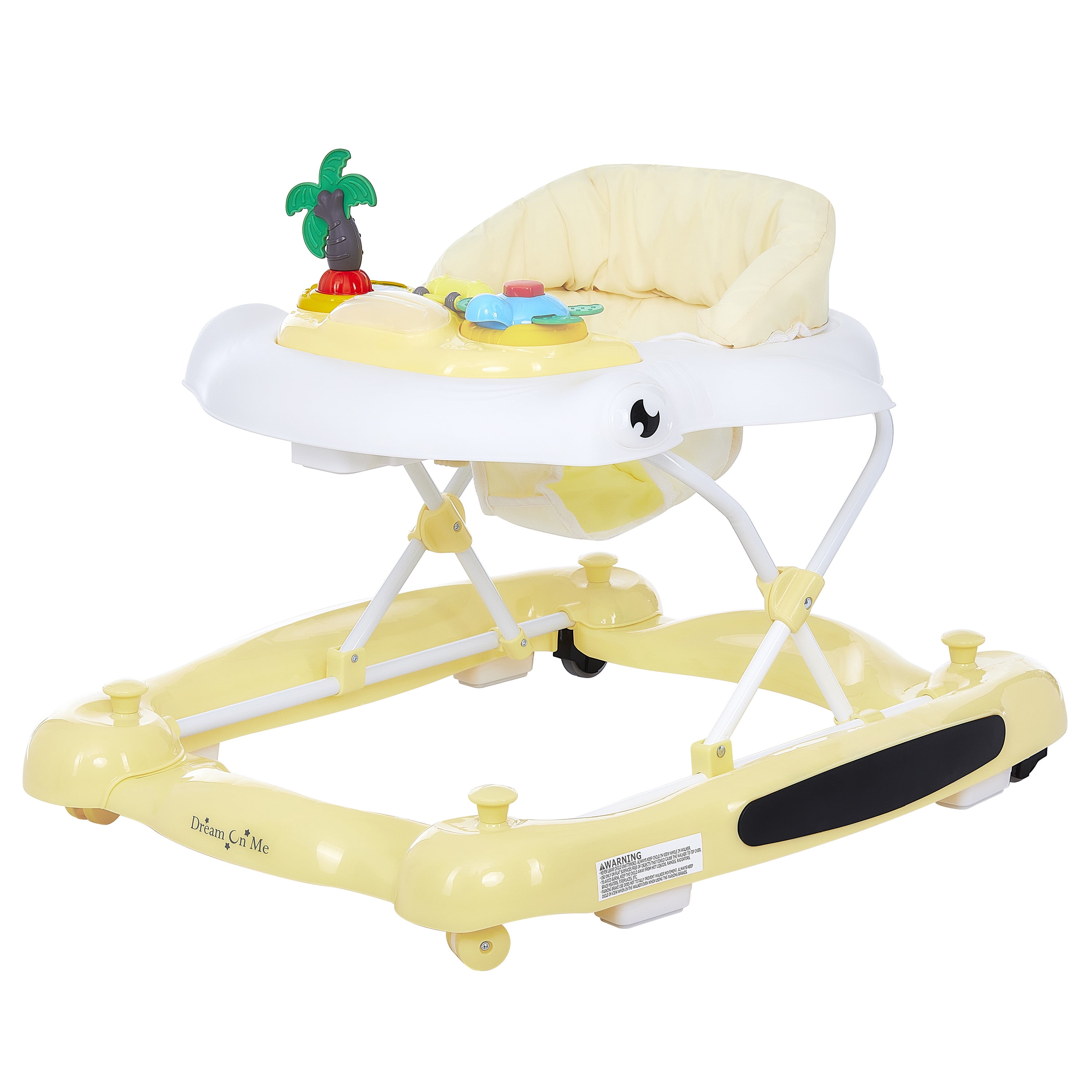Dream on Me 2-in-1 Aloha Fun Activity Baby Walker in Yellow, Easy to ...