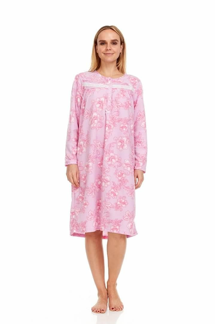 Dream8teen Women's Printed Micro Fleece Long Sleeve Sleepwear Duster ...