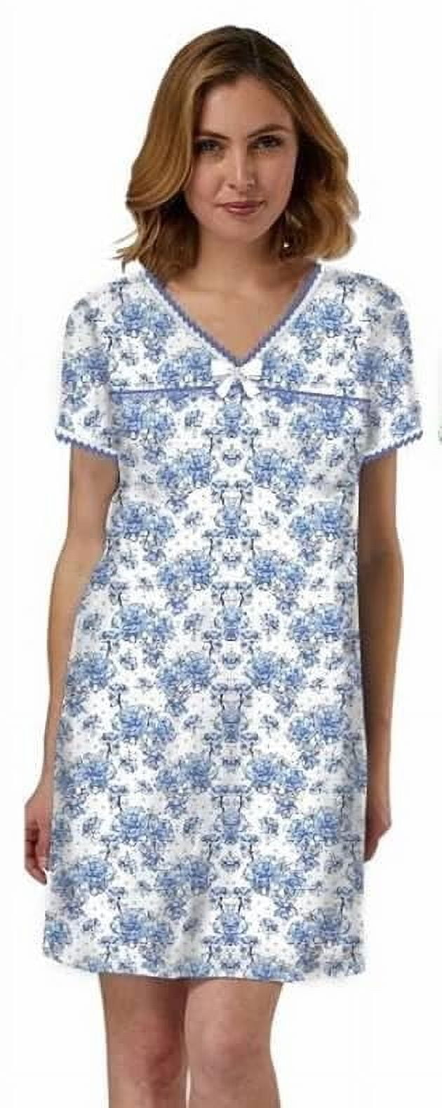 Dream8teen Women's Snap Front Closure House Dress Short Sleeve Woven ...