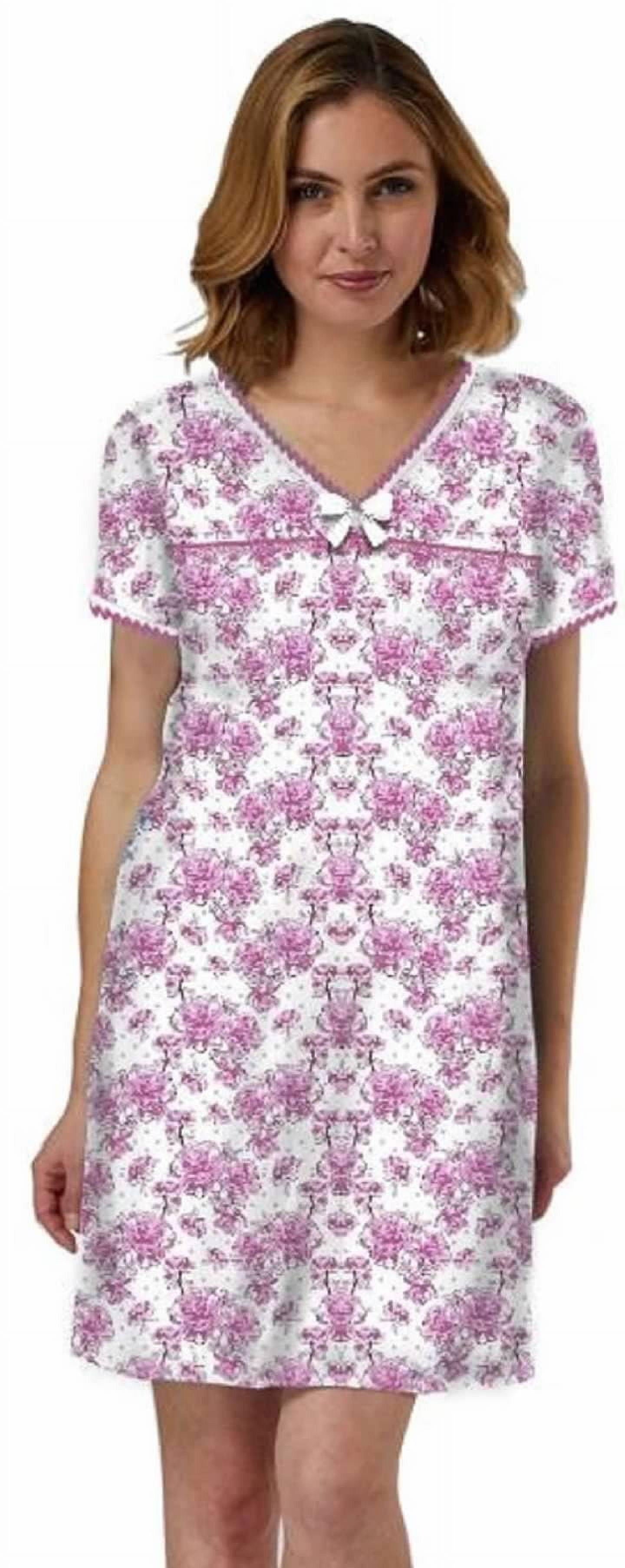 Dream8teen Women's Snap Front Closure House Dress Short Sleeve Woven ...