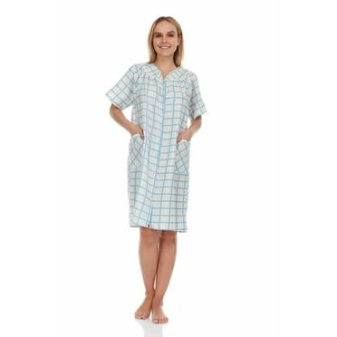 Casual Nights Women's Snap-Front Cotton Duster Robe with Pockets ...